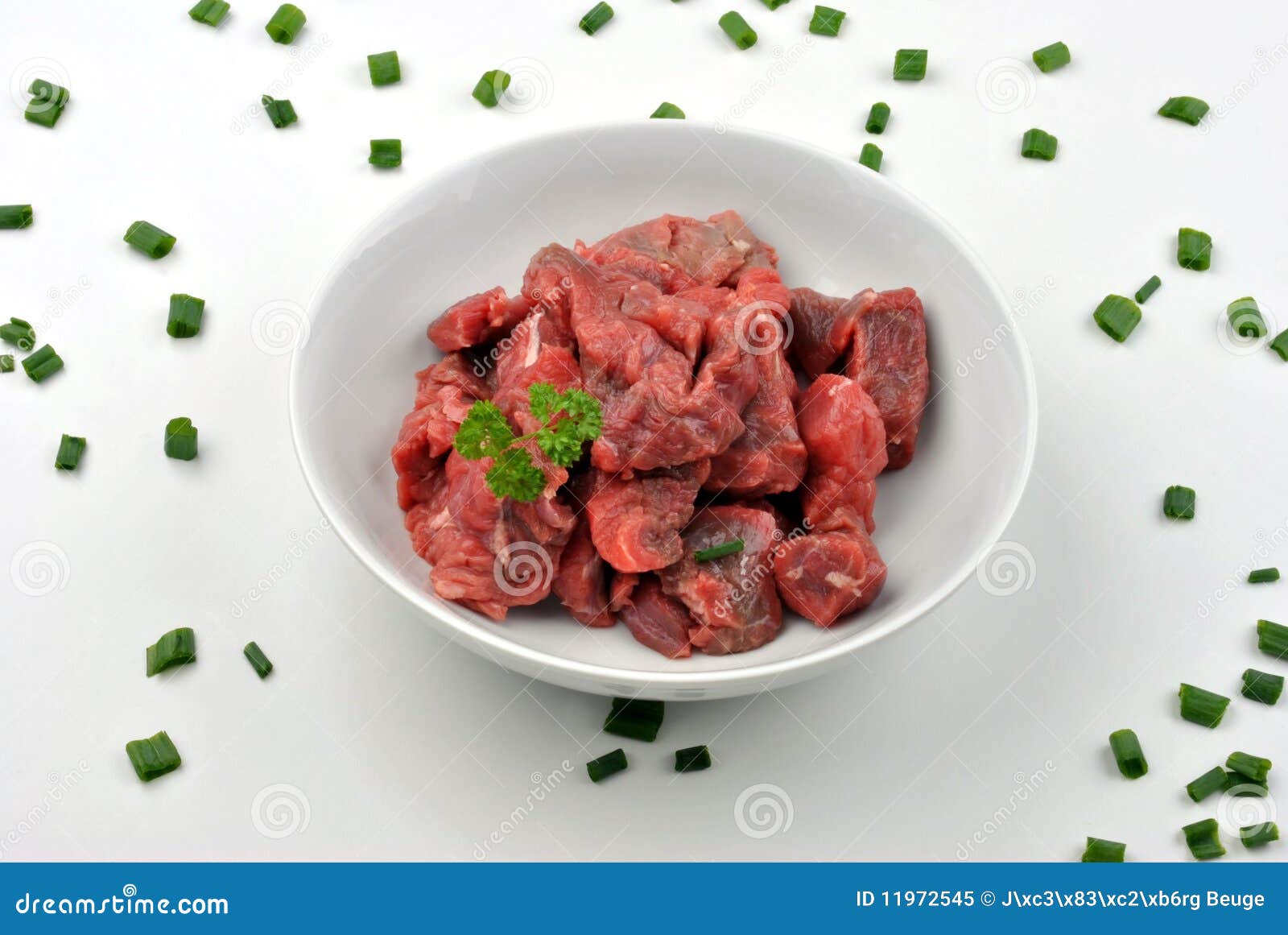 Beef Lean Diced Steak on a Plate Stock Image - Image of restaurant ...
