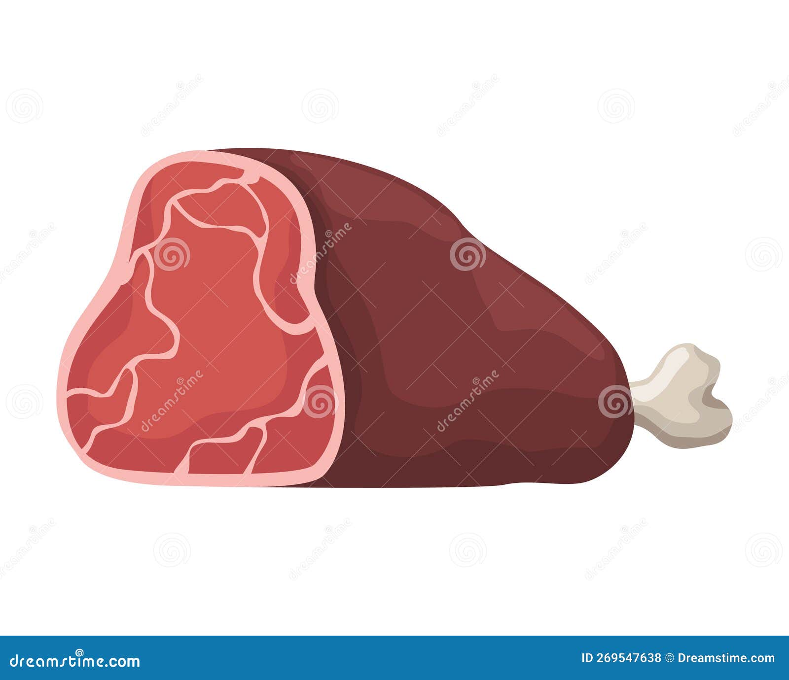 Beef leg meat cut stock vector. Illustration of ingredient - 269547638