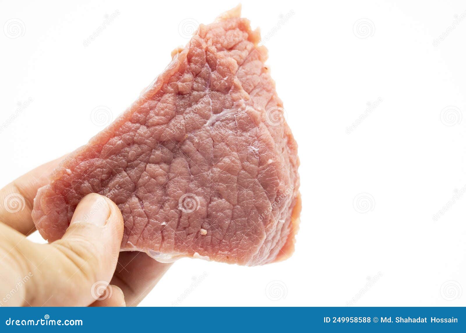 Beef Leg Slice Close Up Isolated on White Background, Selective Focus ...