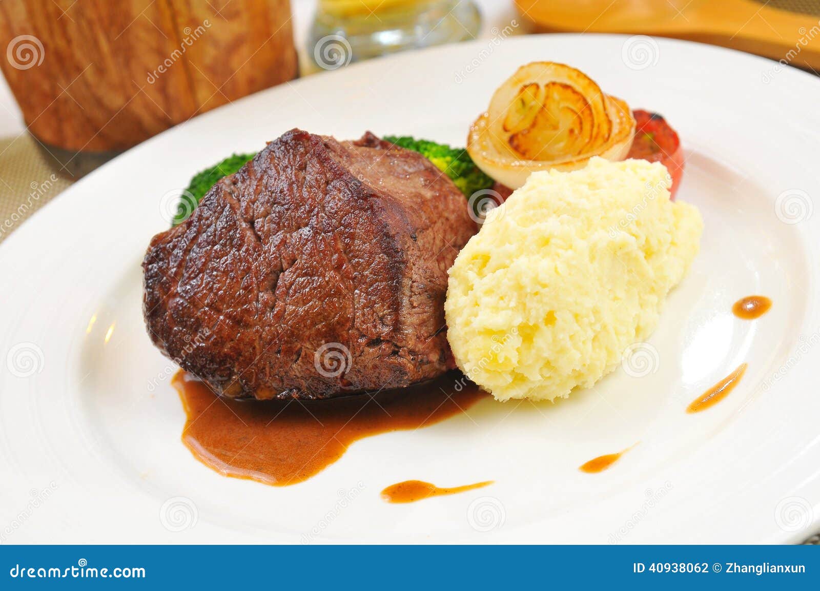 Beef and Mashed Potato stock photo. Image of delicious - 40938062