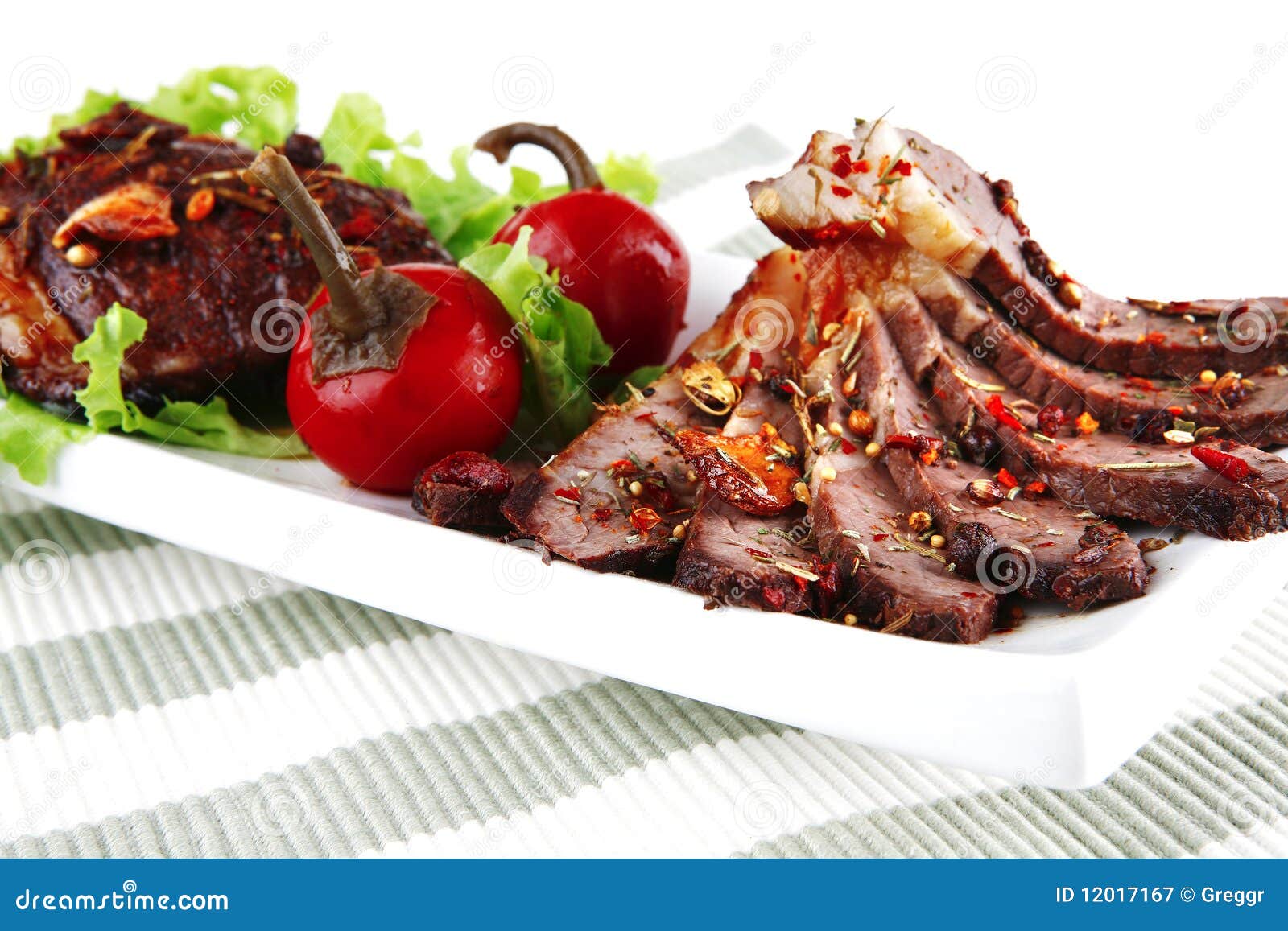 Beef meat on ceramic plate stock image. Image of fresh - 12017167