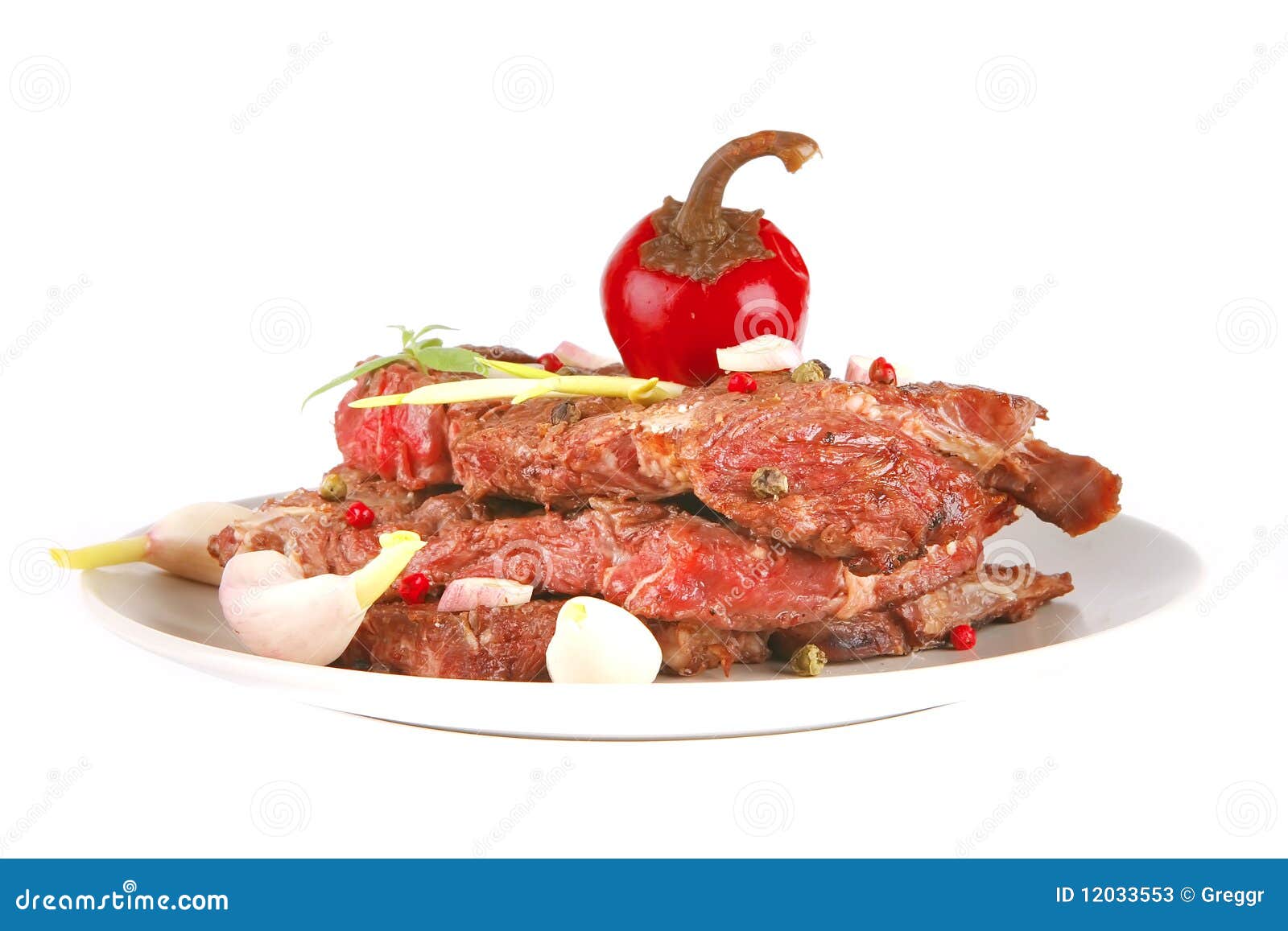 Beef Meat Chunk on Grey Dish Stock Image - Image of background, board ...