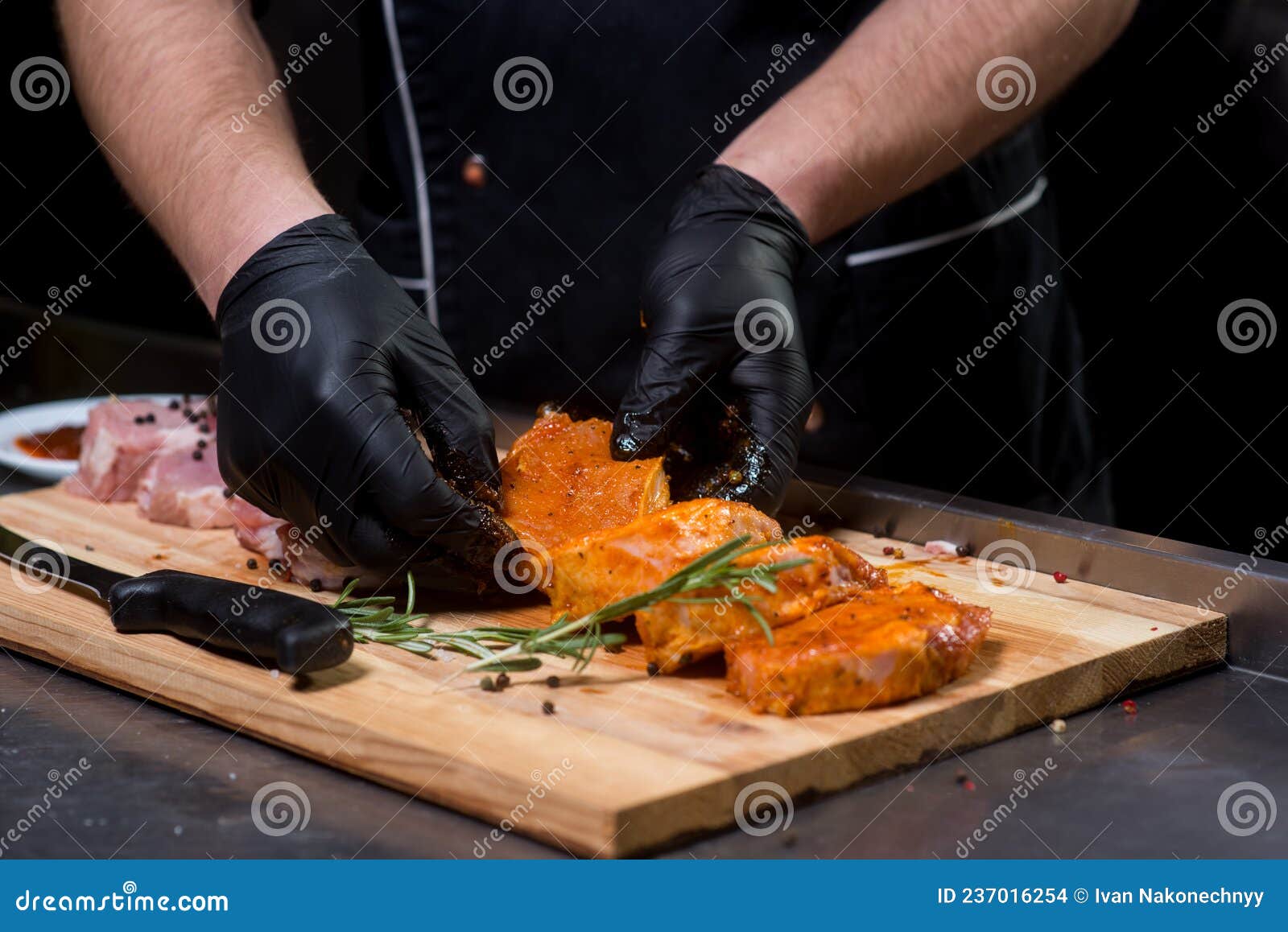 Cooking Meat and Human Hands Stock Photo - Image of ingredient ...