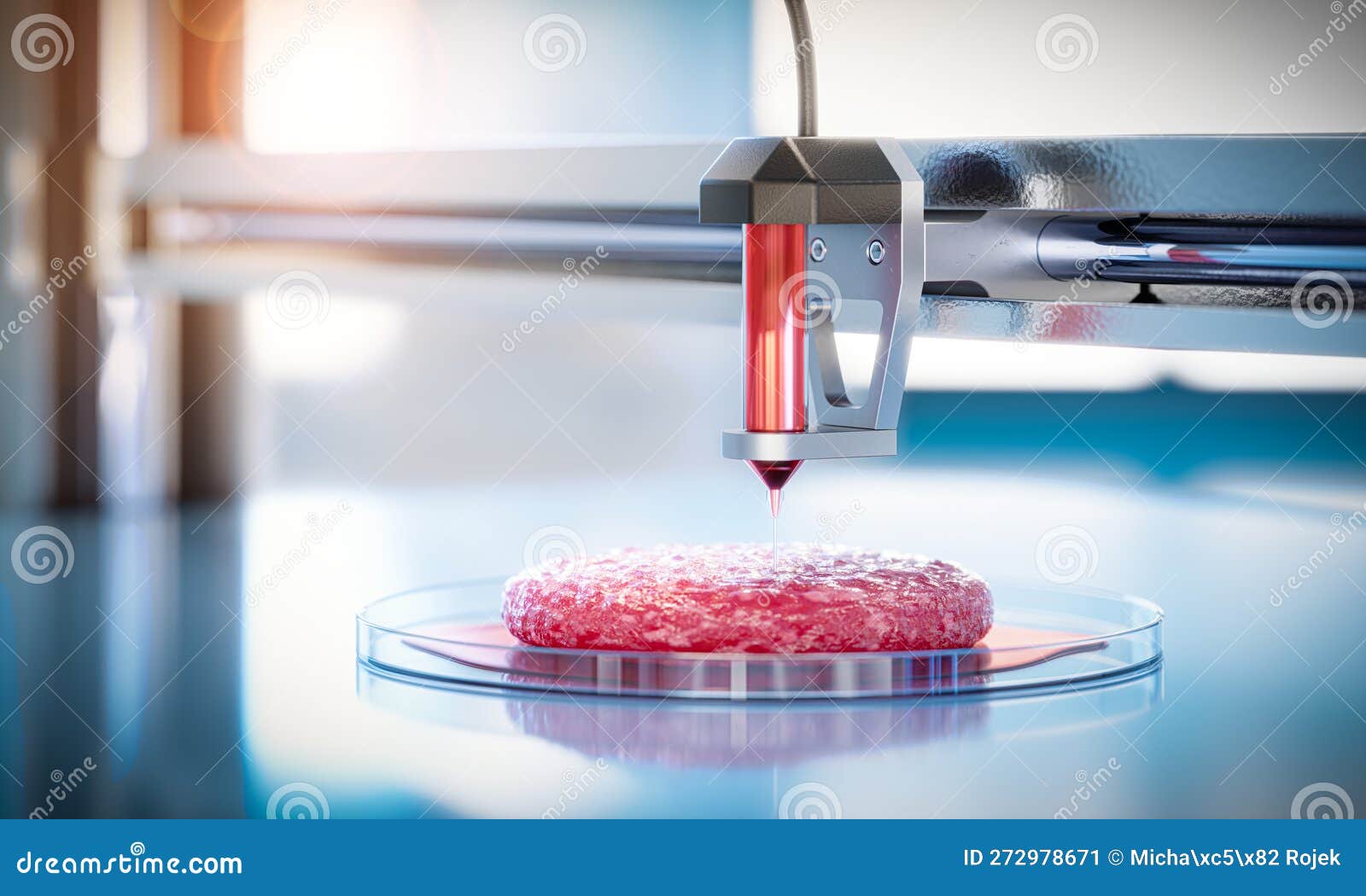 Beef Meat 3d Printing Concept. Hamburger Patty Shape - New Technologies ...
