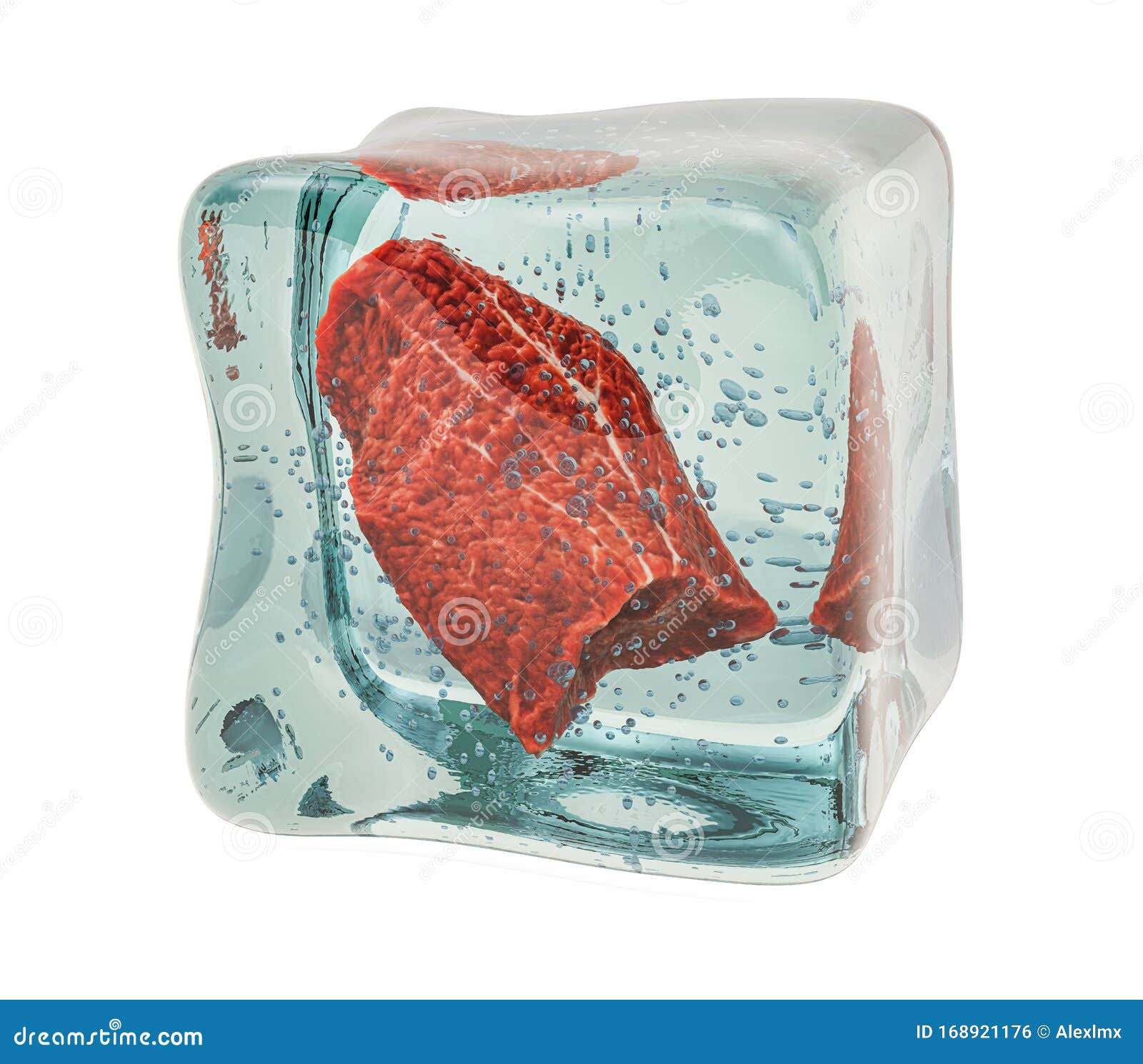Beef Meat Frozen in Ice Cube, 3D Rendering Stock Photo - Image of cold ...