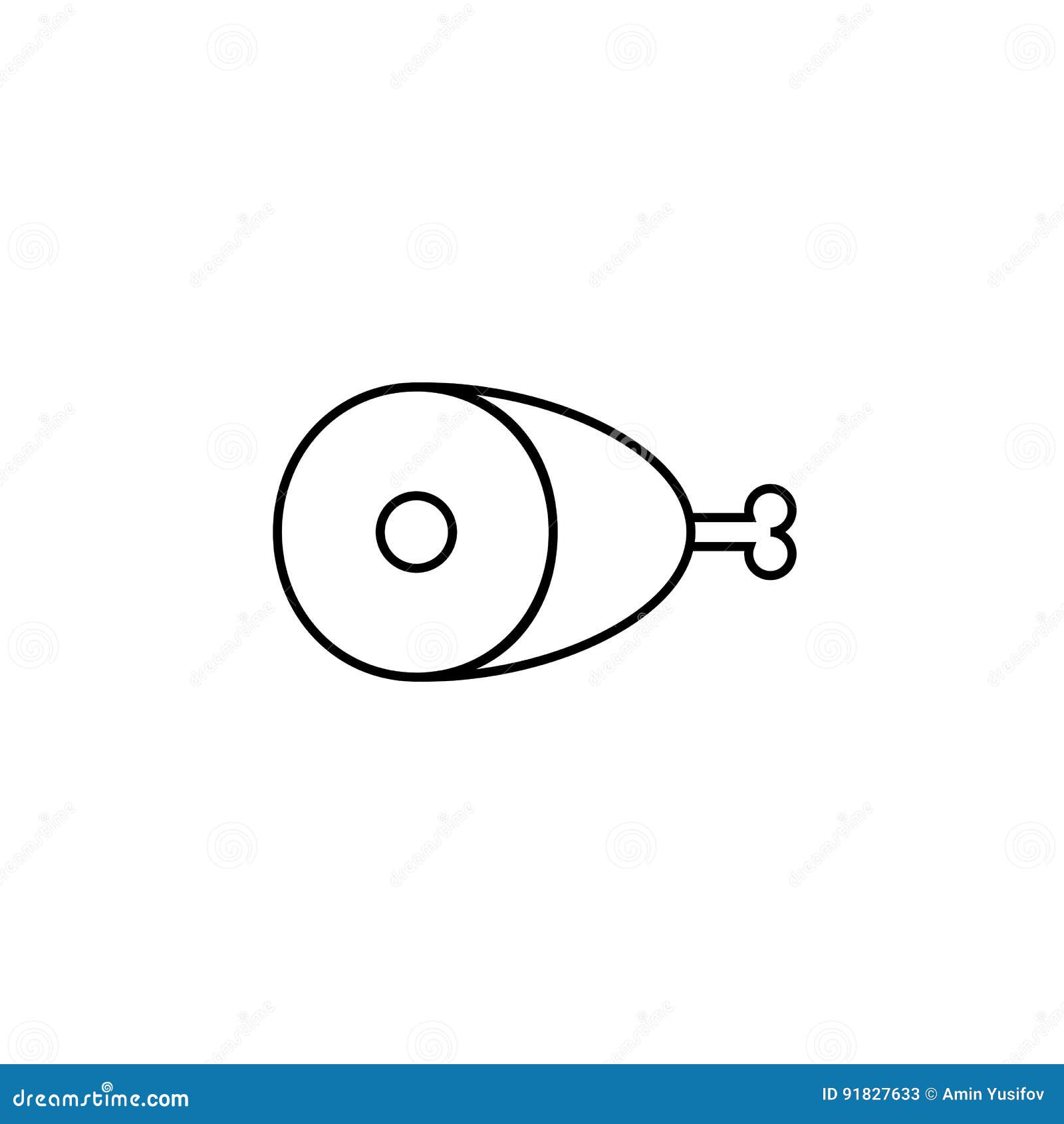 Beef Meat Line Icon, Food Drink Elements Stock Vector - Illustration of ...