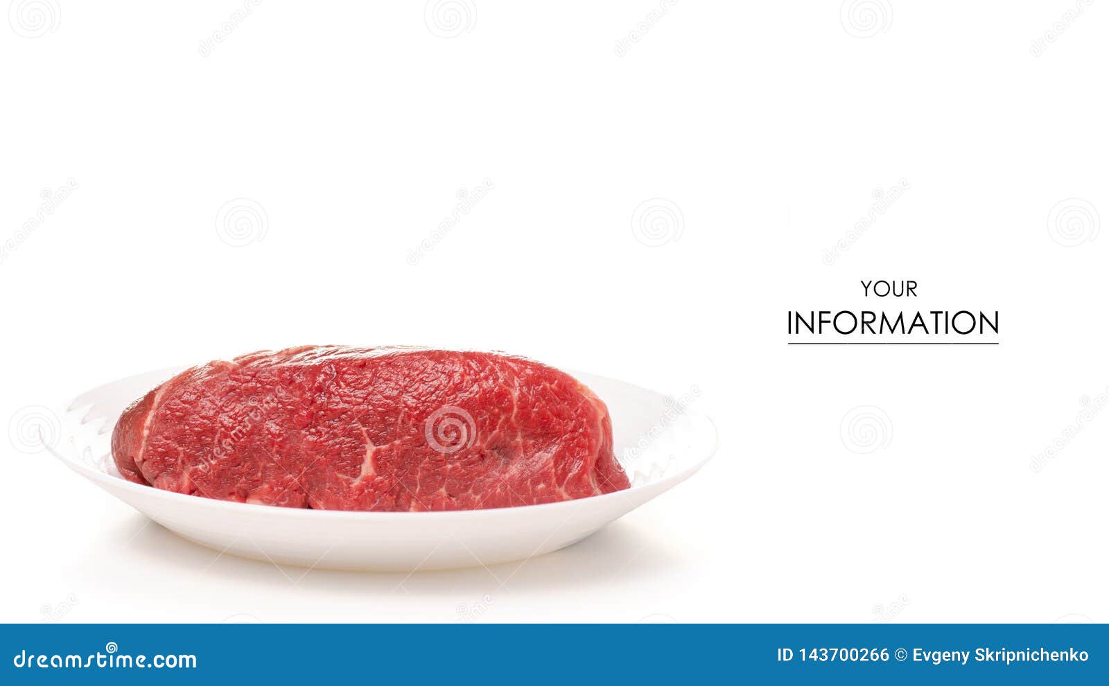 Beef Meat on a Plate Pattern Stock Photo - Image of piece, object ...