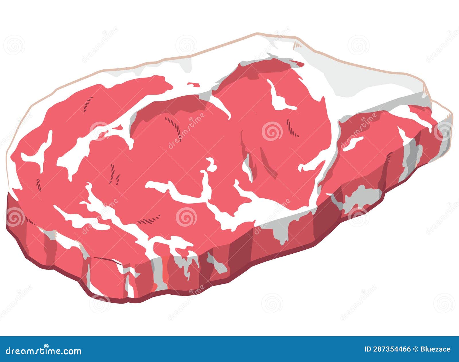Beef Meat Rare Rib Eye Red Cuts Stock Vector - Illustration of beef ...