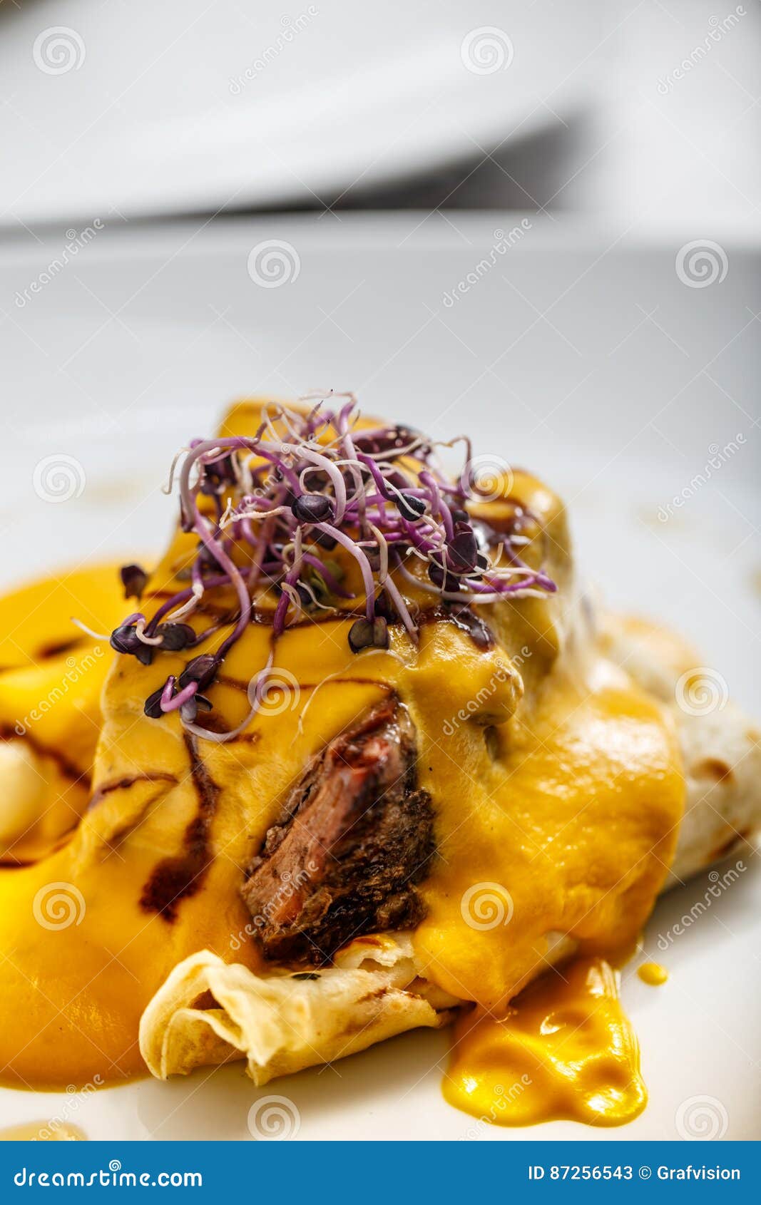 Beef Meat with Salted Pancakes Stock Image - Image of gamy, show: 87256543