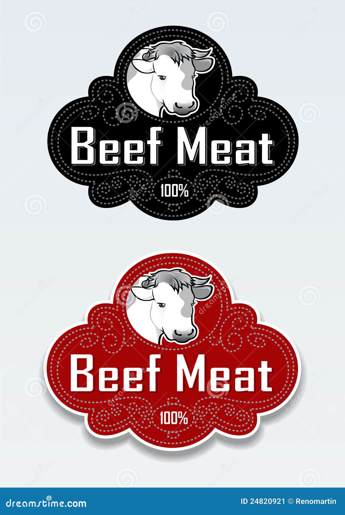 Beef Meat Seal / Sticker stock vector. Illustration of head - 24820921
