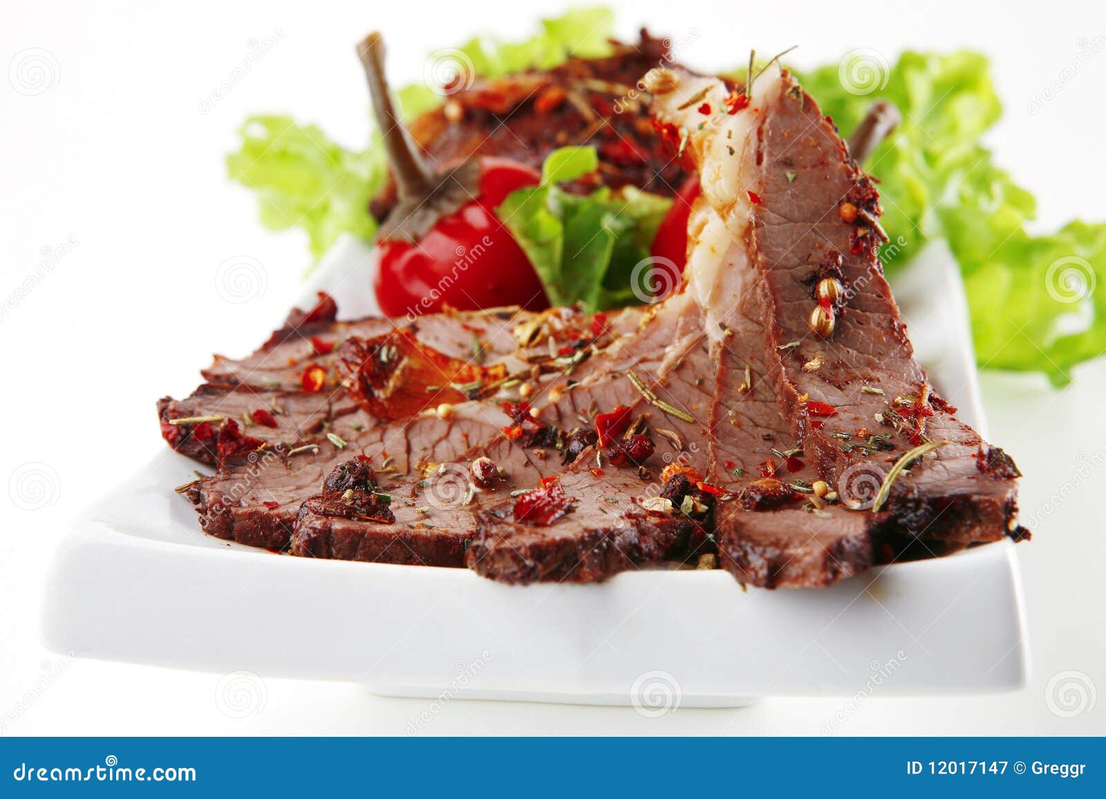 Beef meat slice on plate stock image. Image of healthy - 12017147
