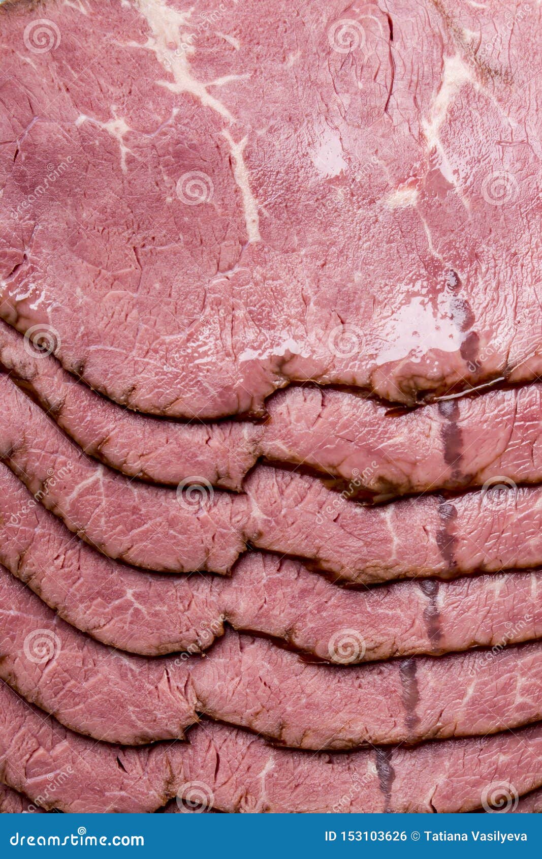 Beef Meat Sliced for Serving Stock Photo - Image of cold, closeup ...