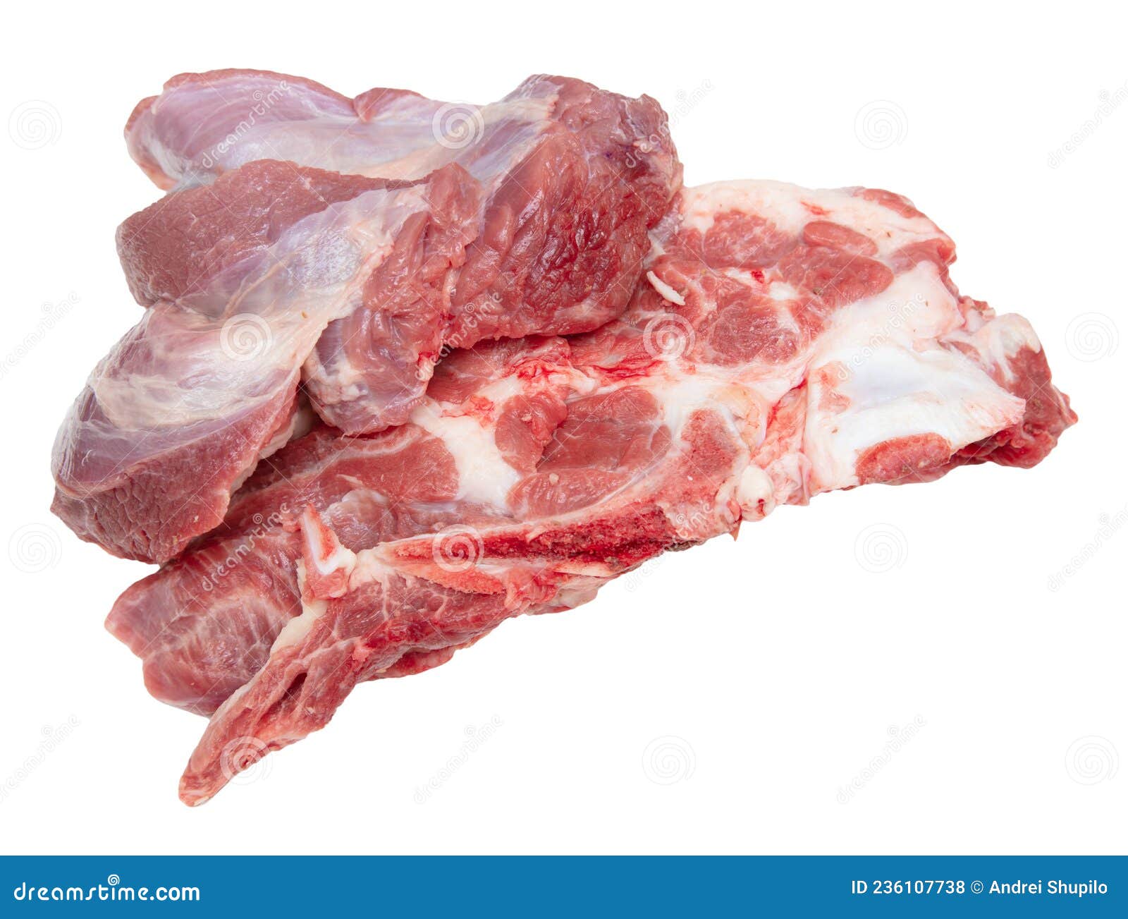 Beef Meat on a White Background. Stock Photo - Image of isolated, prime ...