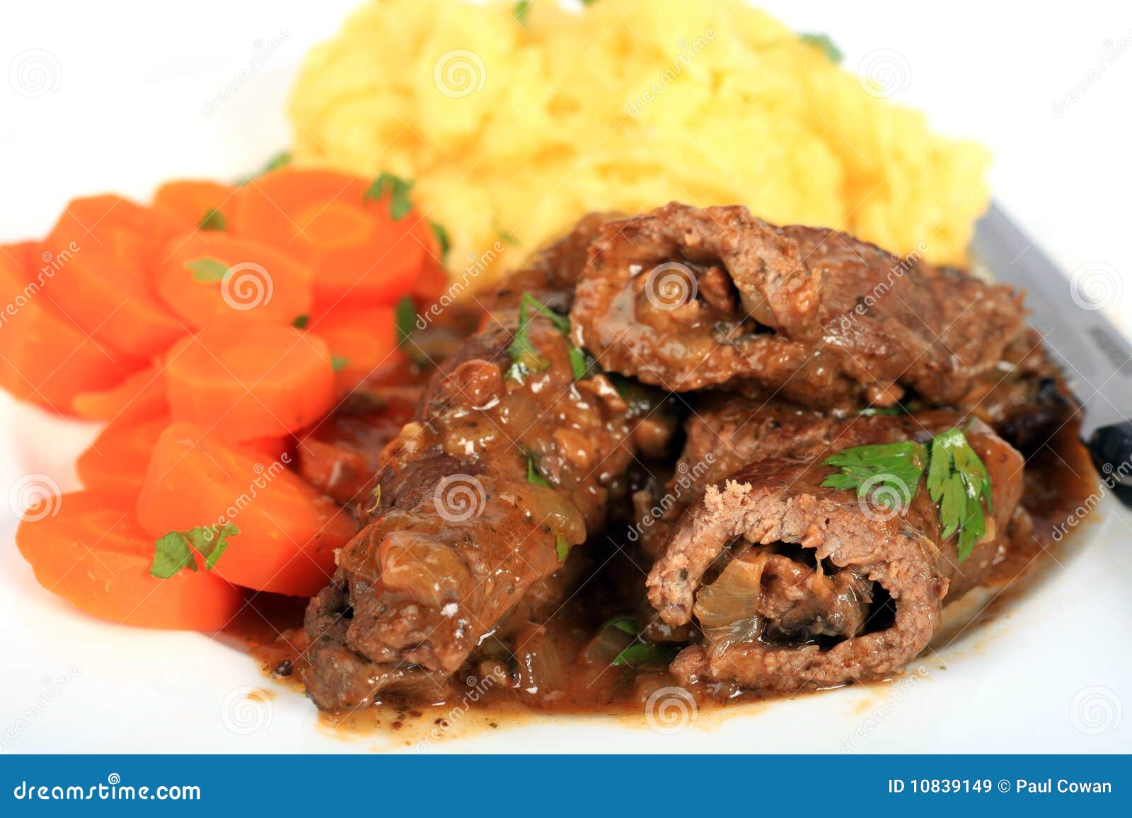 Beef olives dinner stock image. Image of food, meat, potatoes - 10839149