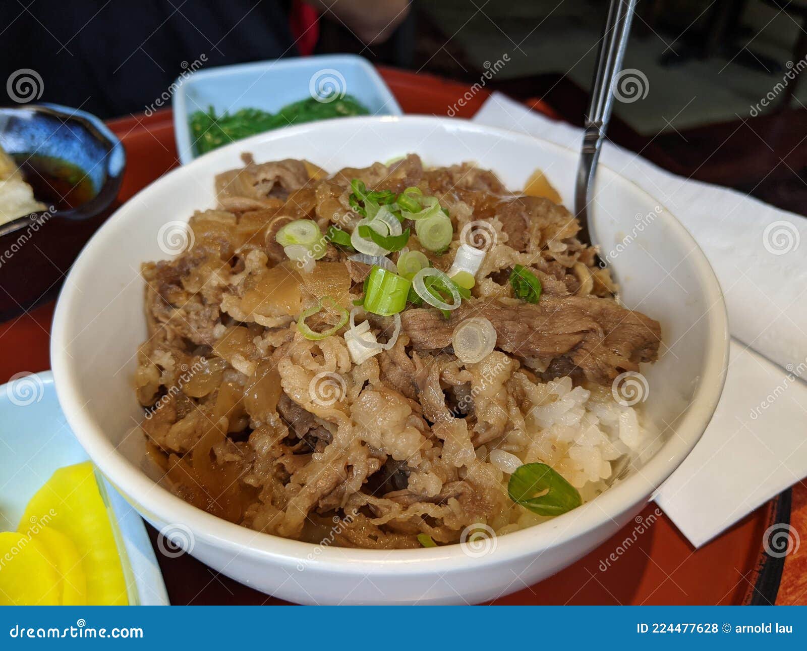 Beef over rice japanese stock photo. Image of meal, japanese - 224477628