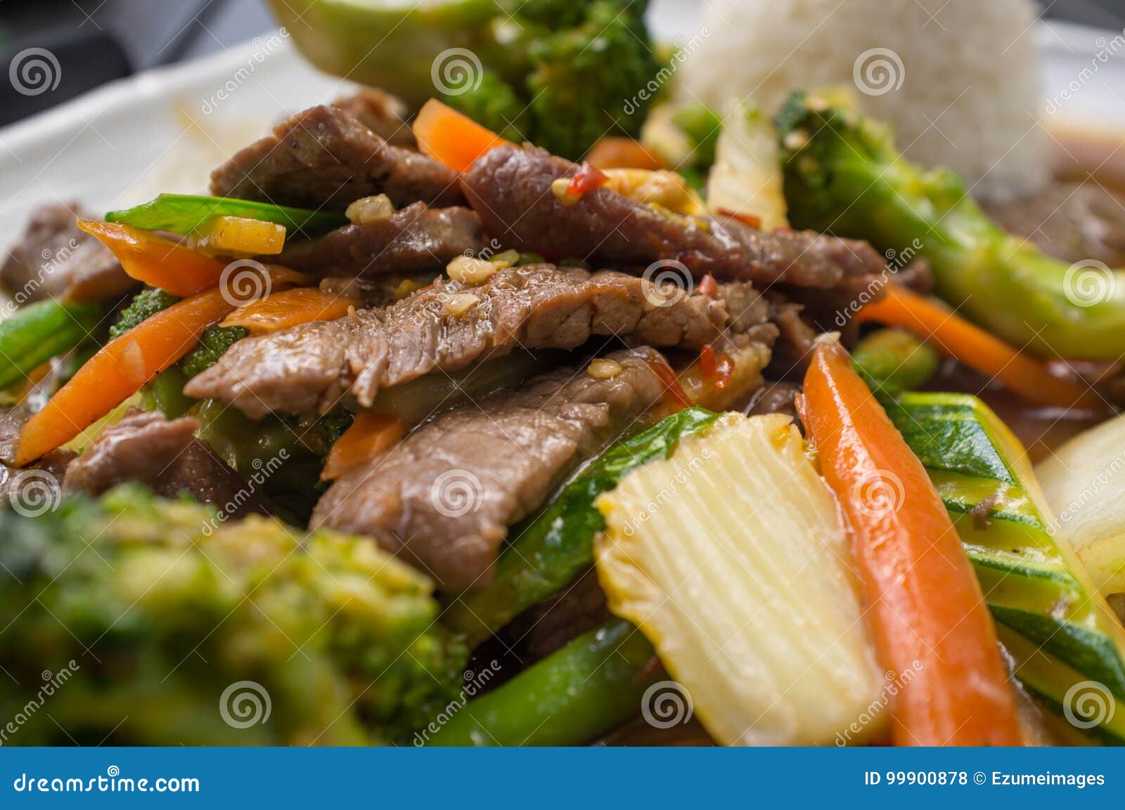 Beef Pad Pak stock photo. Image of jasmin, broccoli, thai - 99900878