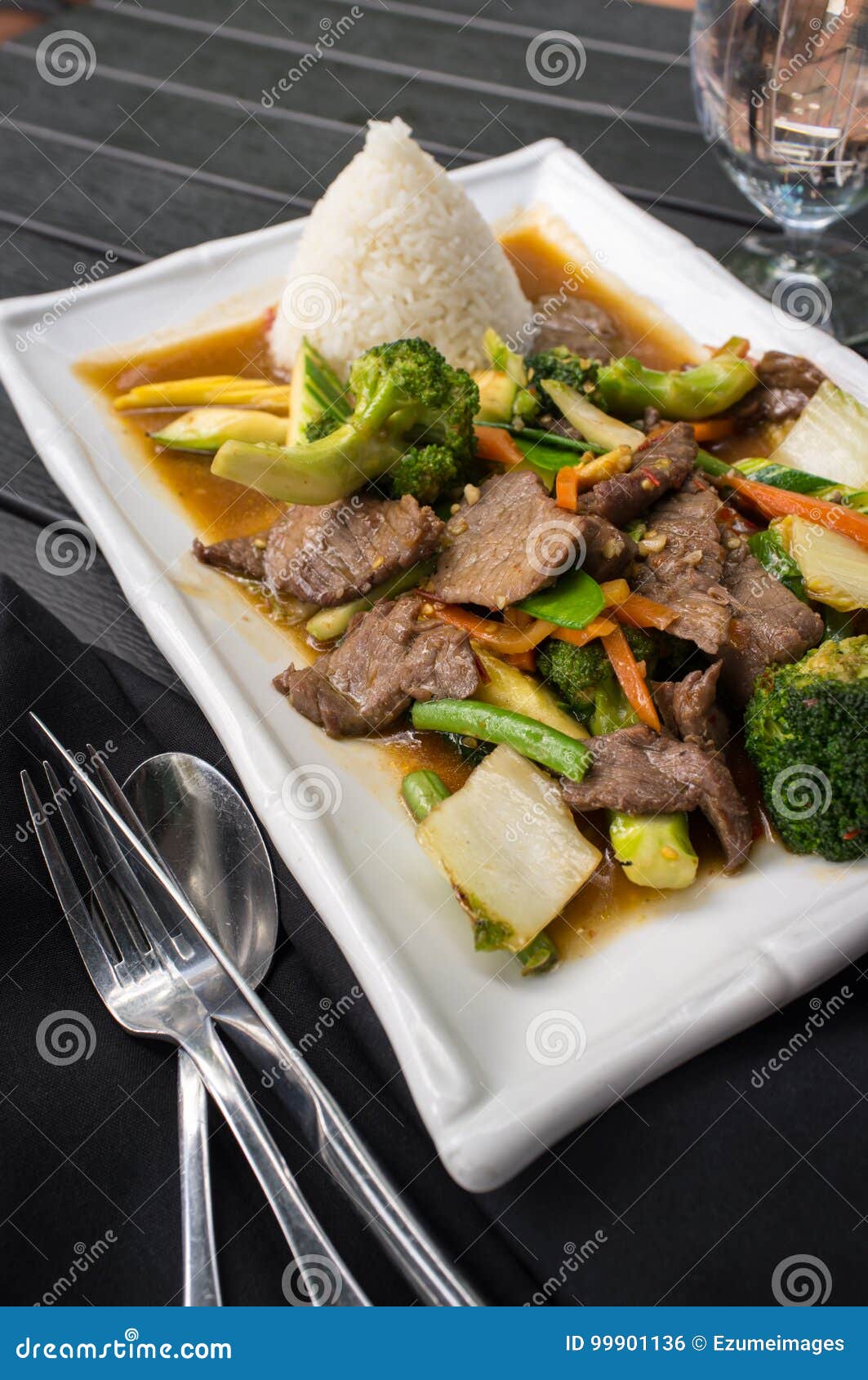 Beef Pad Pak stock photo. Image of beans, cuisine, carrots - 99901136