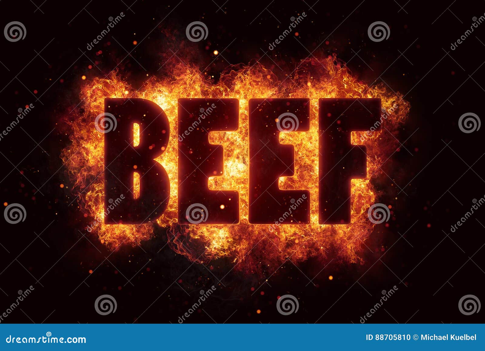 Beef Party Text On Fire Flames Explosion Royalty-Free Stock Image ...