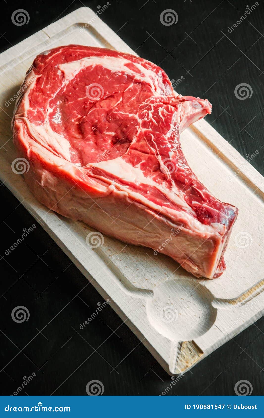 Beef Prime Rib on a Cutting Board Stock Image - Image of fillet ...