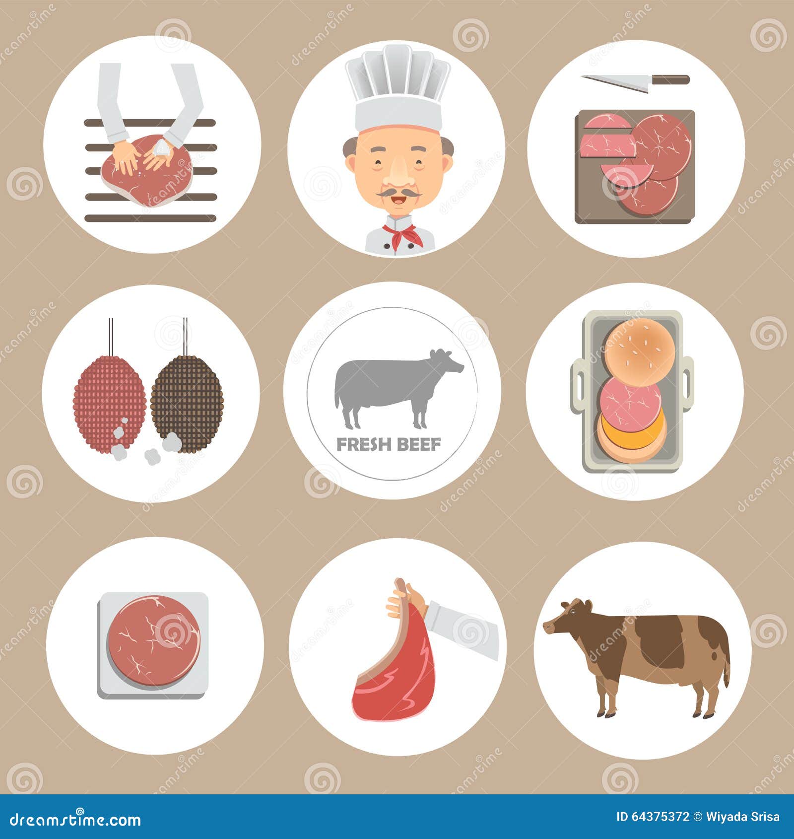 Beef Production Illustration Cartoon Vector | CartoonDealer.com #90063923