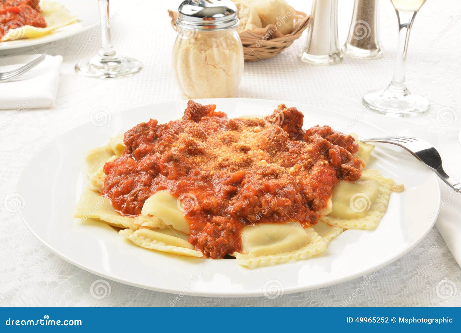 Beef ravioli stock photo. Image of basket, marinara, ricotta - 49965252