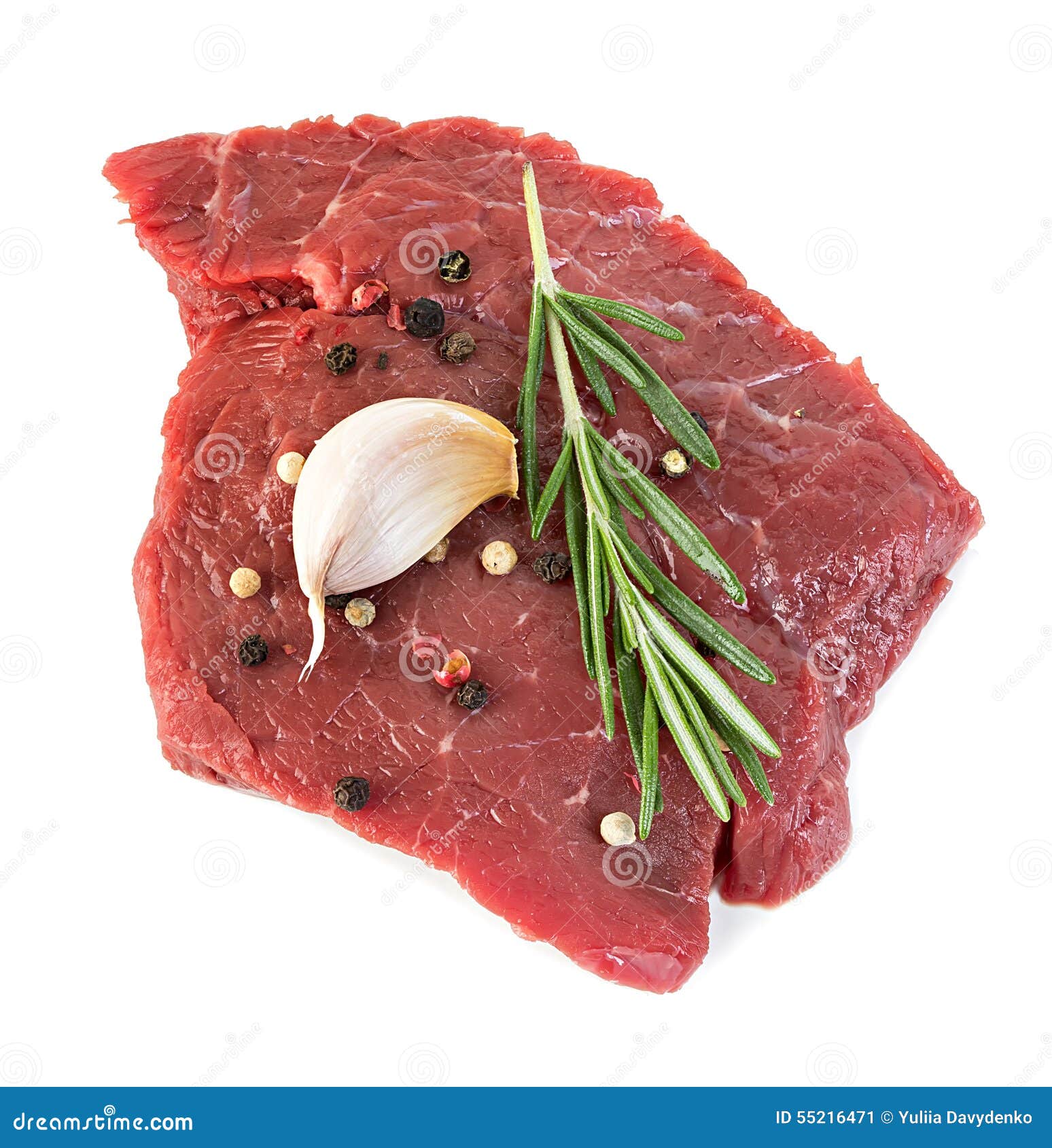 Beef Raw Meat Isolated on White Stock Image - Image of loin, slice ...