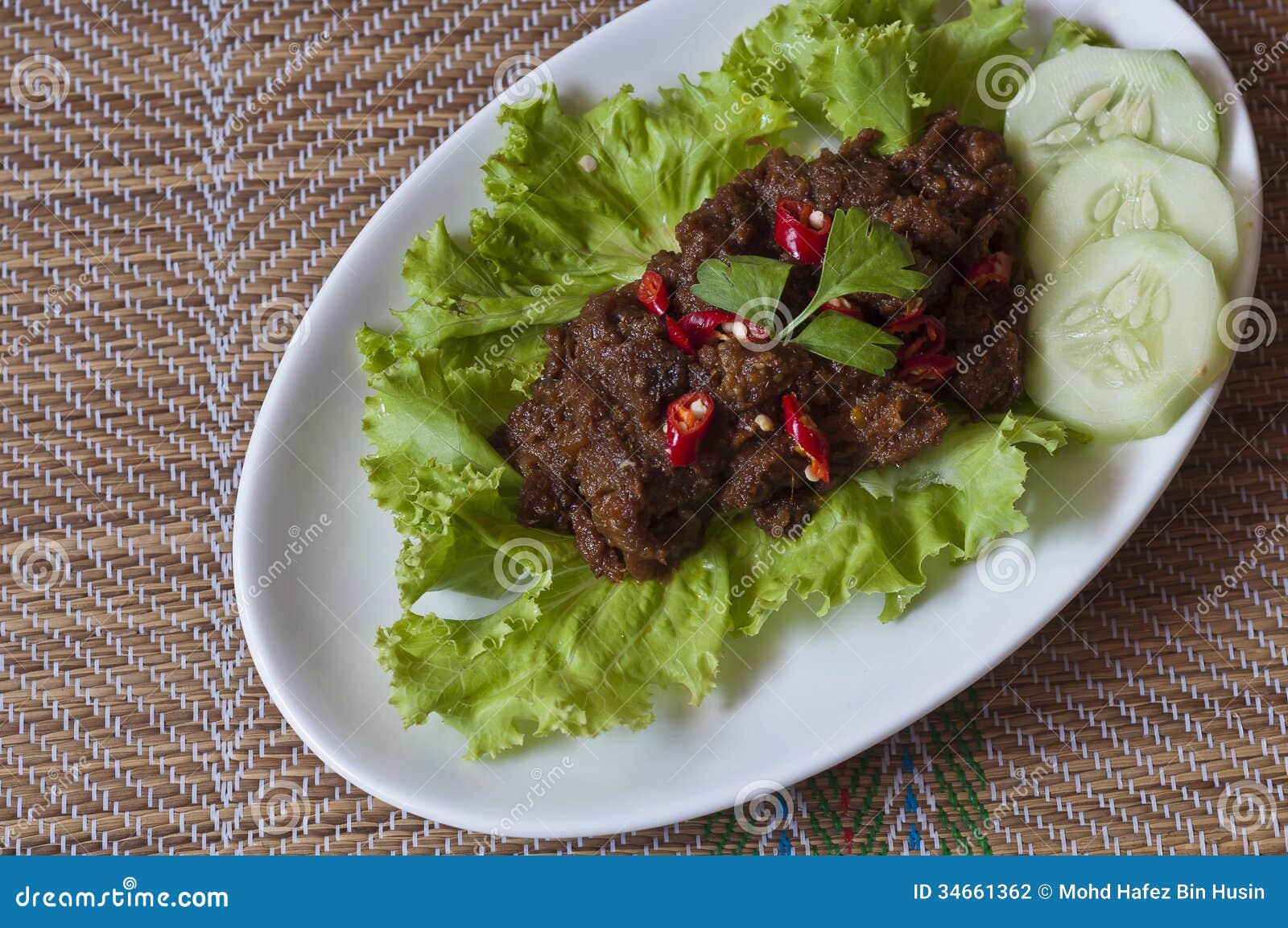 Beef rendang stock photo. Image of plate, beverage, cooked - 34661362