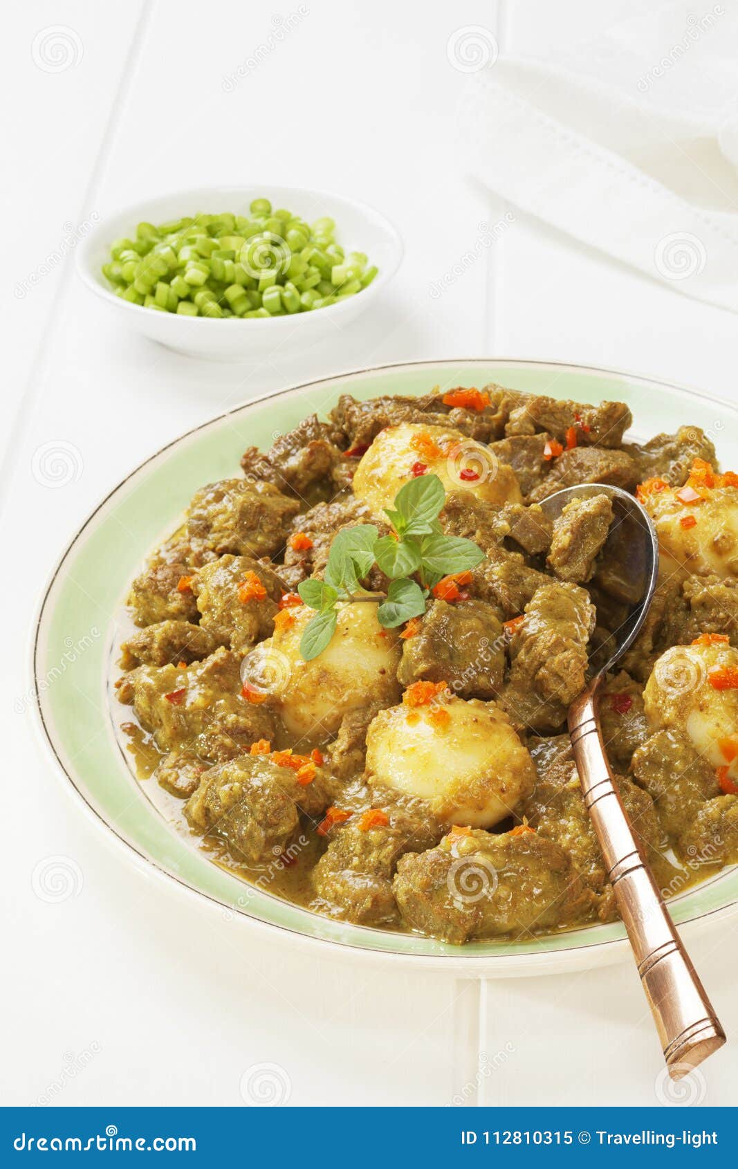 Beef Rendang on a Light Background Stock Image - Image of international ...