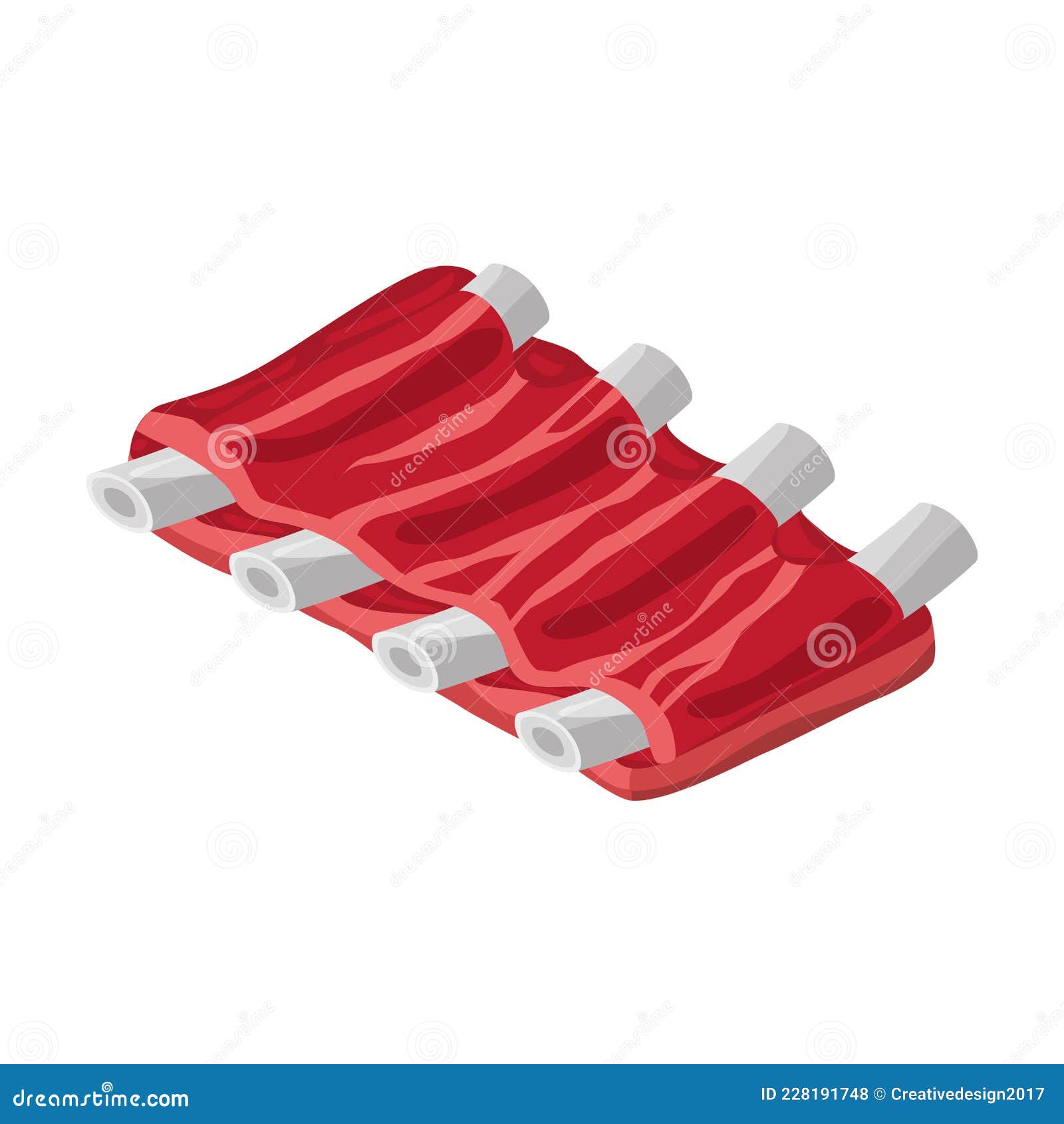 Beef rib cartoon stock vector. Illustration of healthy - 228191748