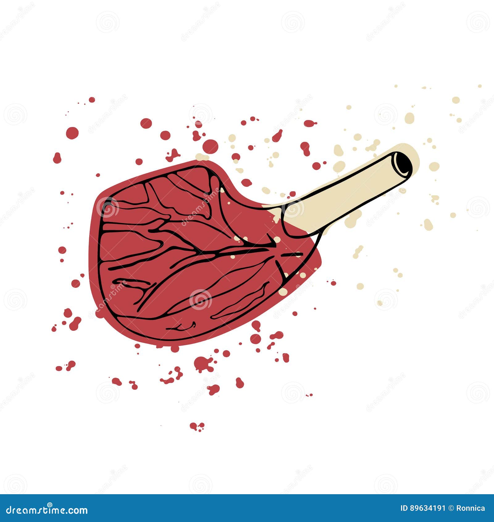 Hand Drawn Rib Chop with Colorful Splash Stock Vector - Illustration of ...