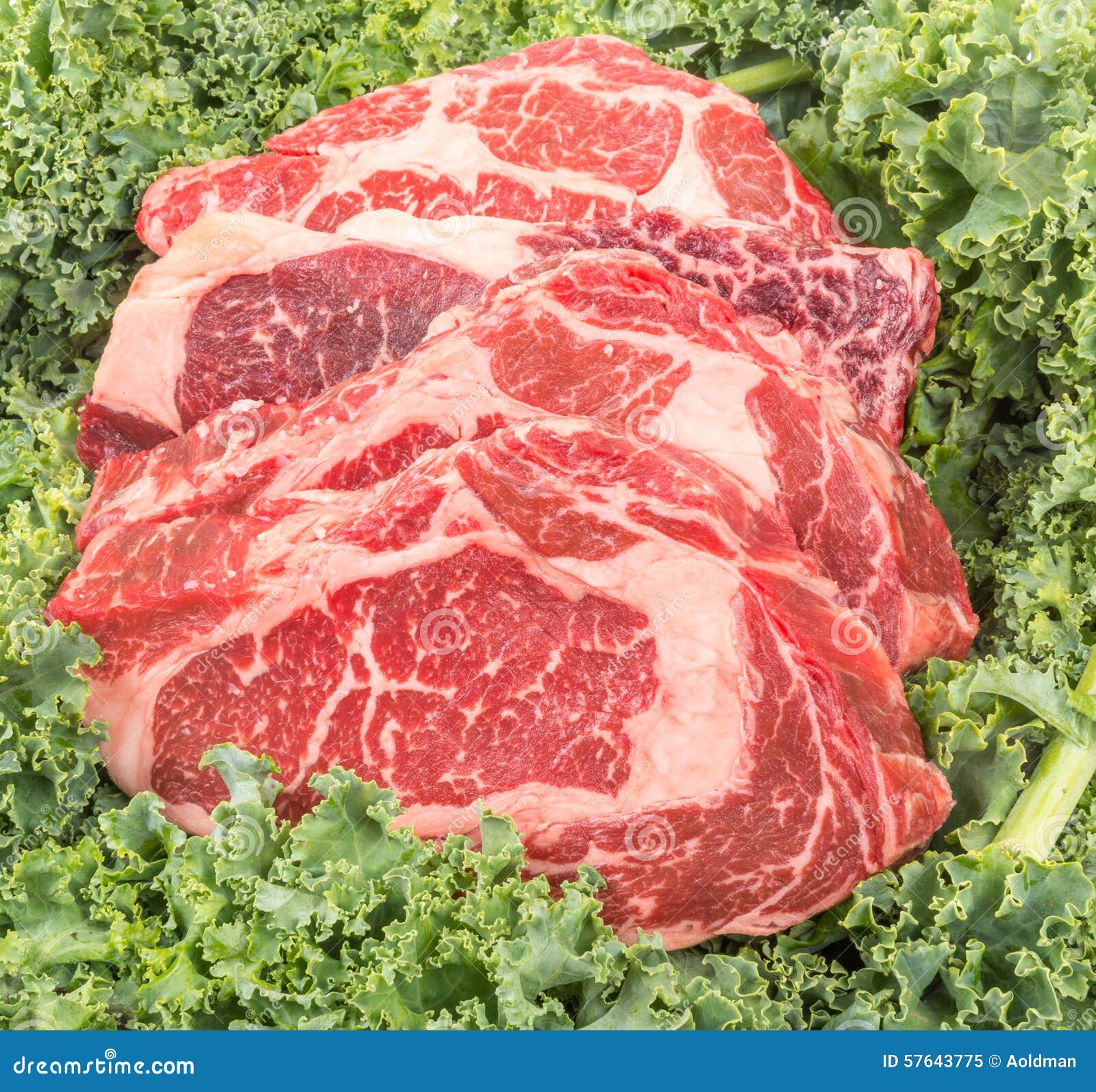 Beef Rib Eye on the Salad Leafs Stock Image - Image of food, premium ...