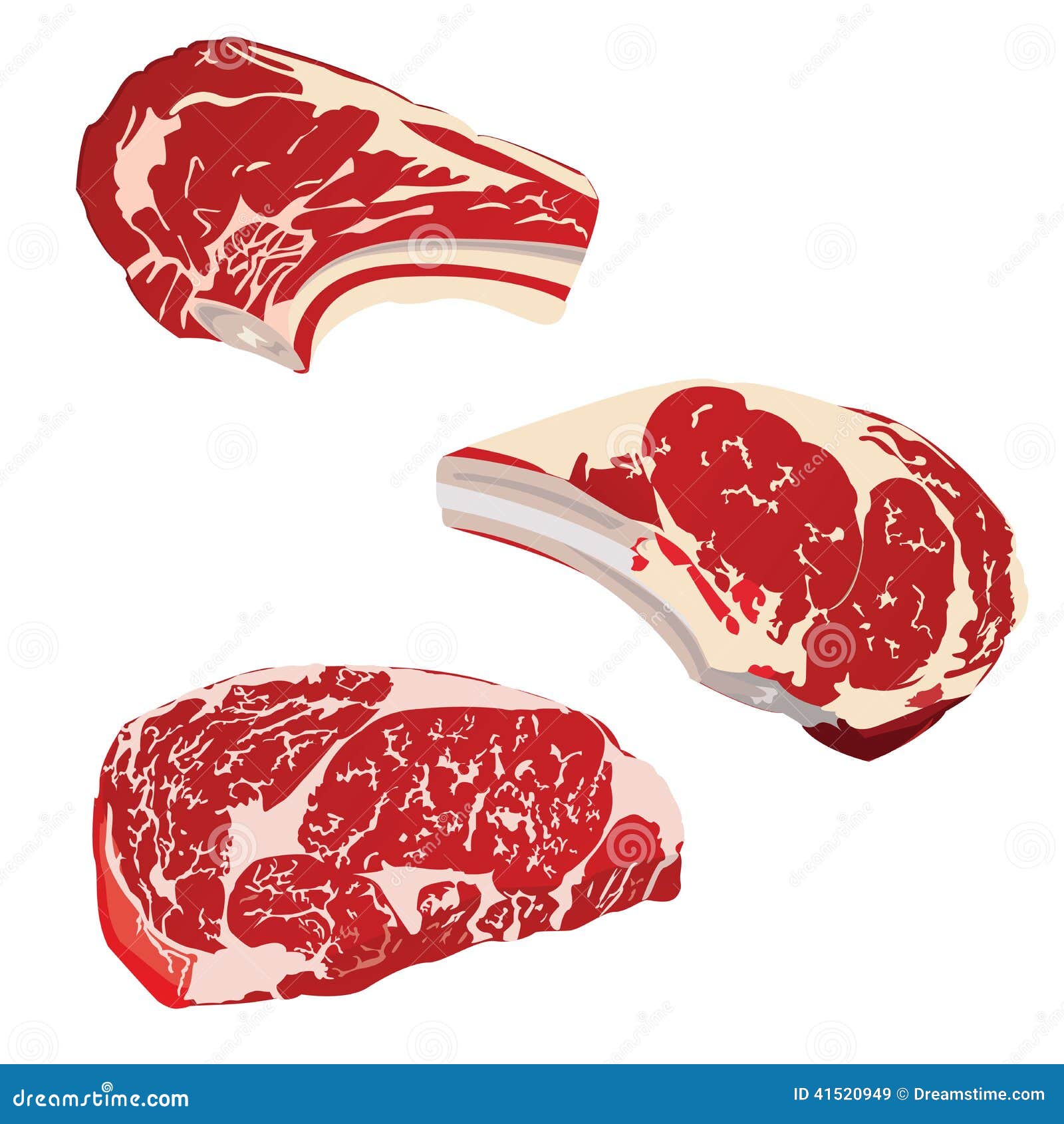 Beef rib eye stock illustration. Illustration of food - 41520949