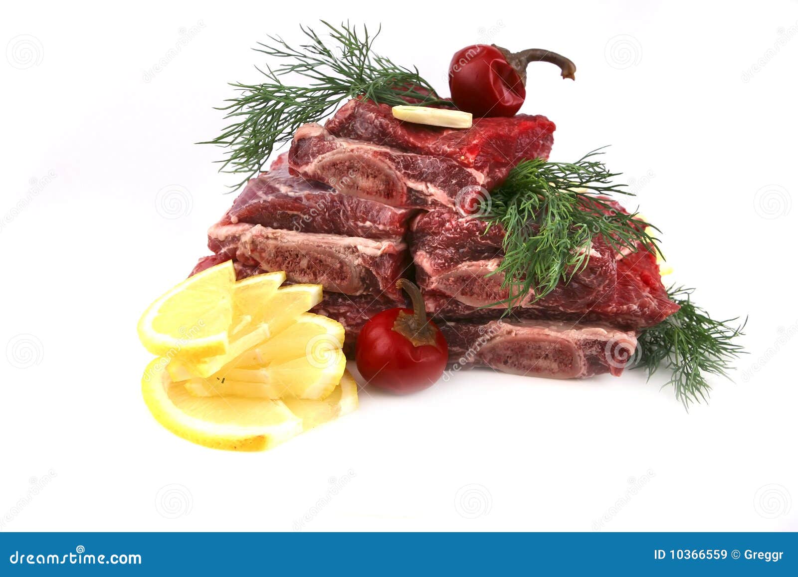 Beef Rib S on Dish with Greenery Stock Image - Image of lamb, cuisine ...
