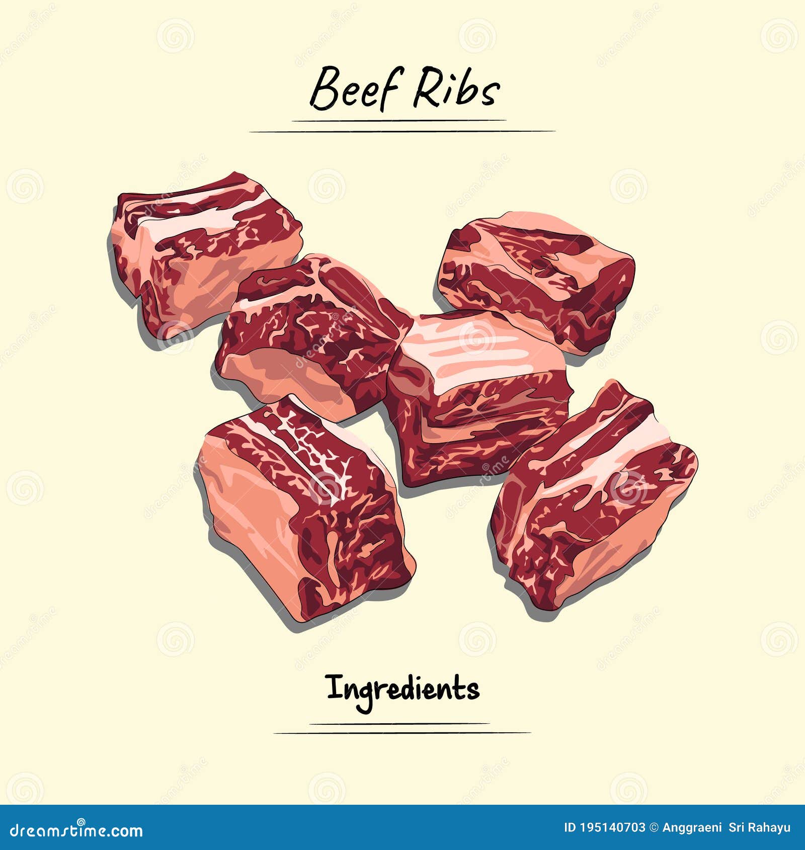Barbecued Spare Ribs Cartoon Vector 16528693