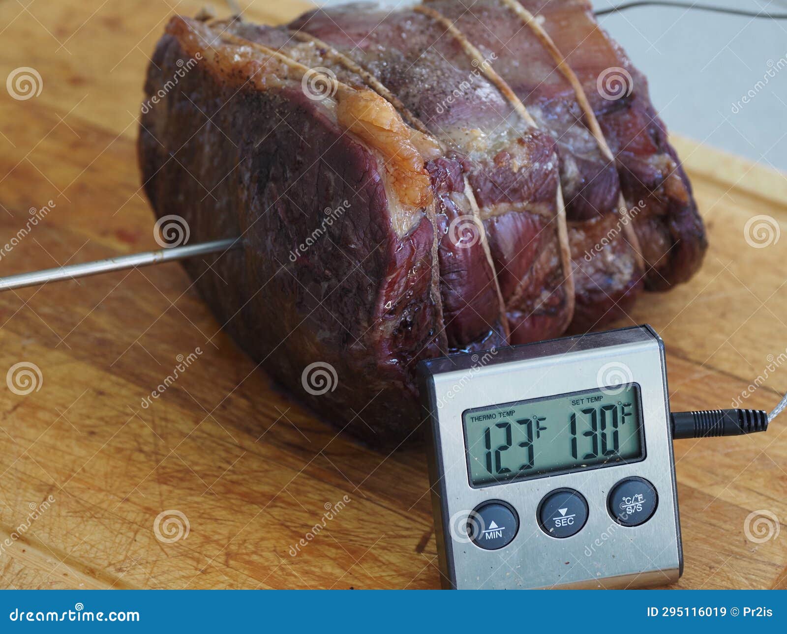 Beef Roast Cooked To Rare on the Cutting Board Stock Image - Image of ...