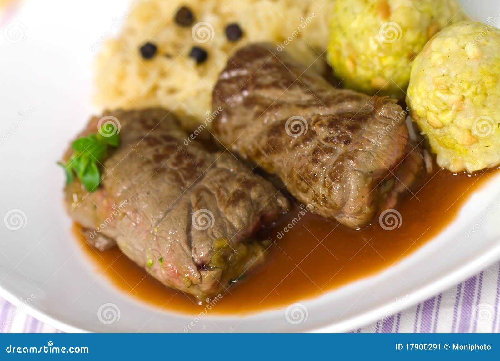 Beef Roulade with Dumplings,Cabbage (Sauerkraut) a Stock Image - Image ...