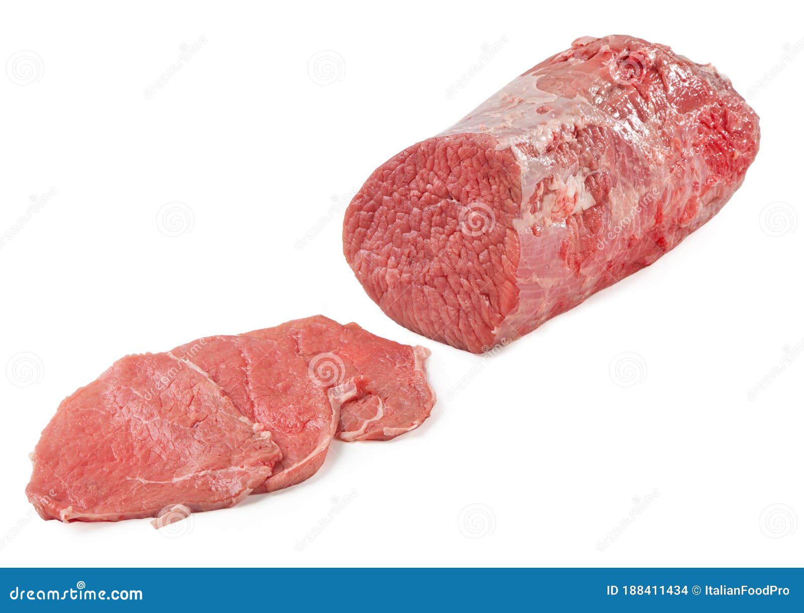 Beef Round `Girello` Isolated on White Background Stock Photo - Image ...