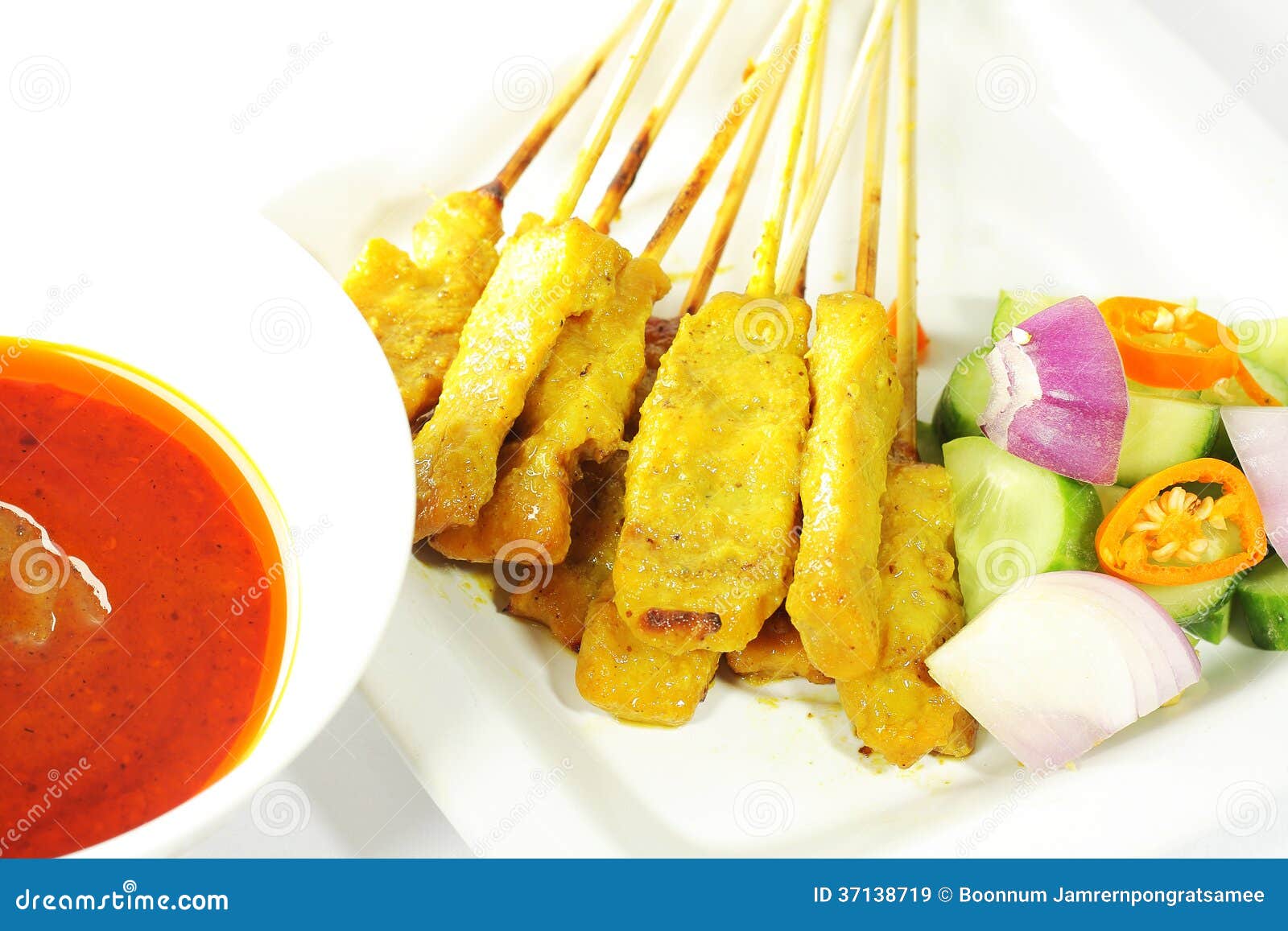 Beef Satay, Pork Satay, Chicken Satay Stock Image - Image of chicken ...