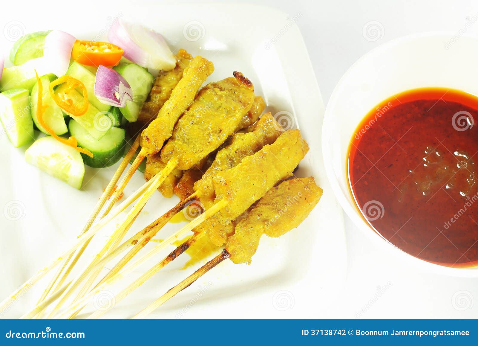 Beef Satay, Pork Satay, Chicken Satay Stock Photo - Image of asia ...