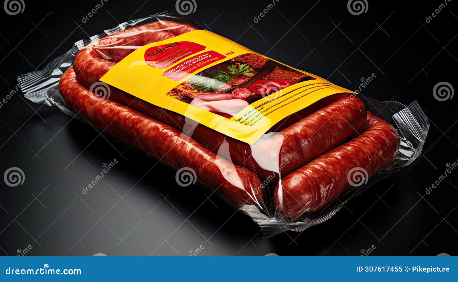 Beef sausage package stock illustration. Illustration of chorizo ...
