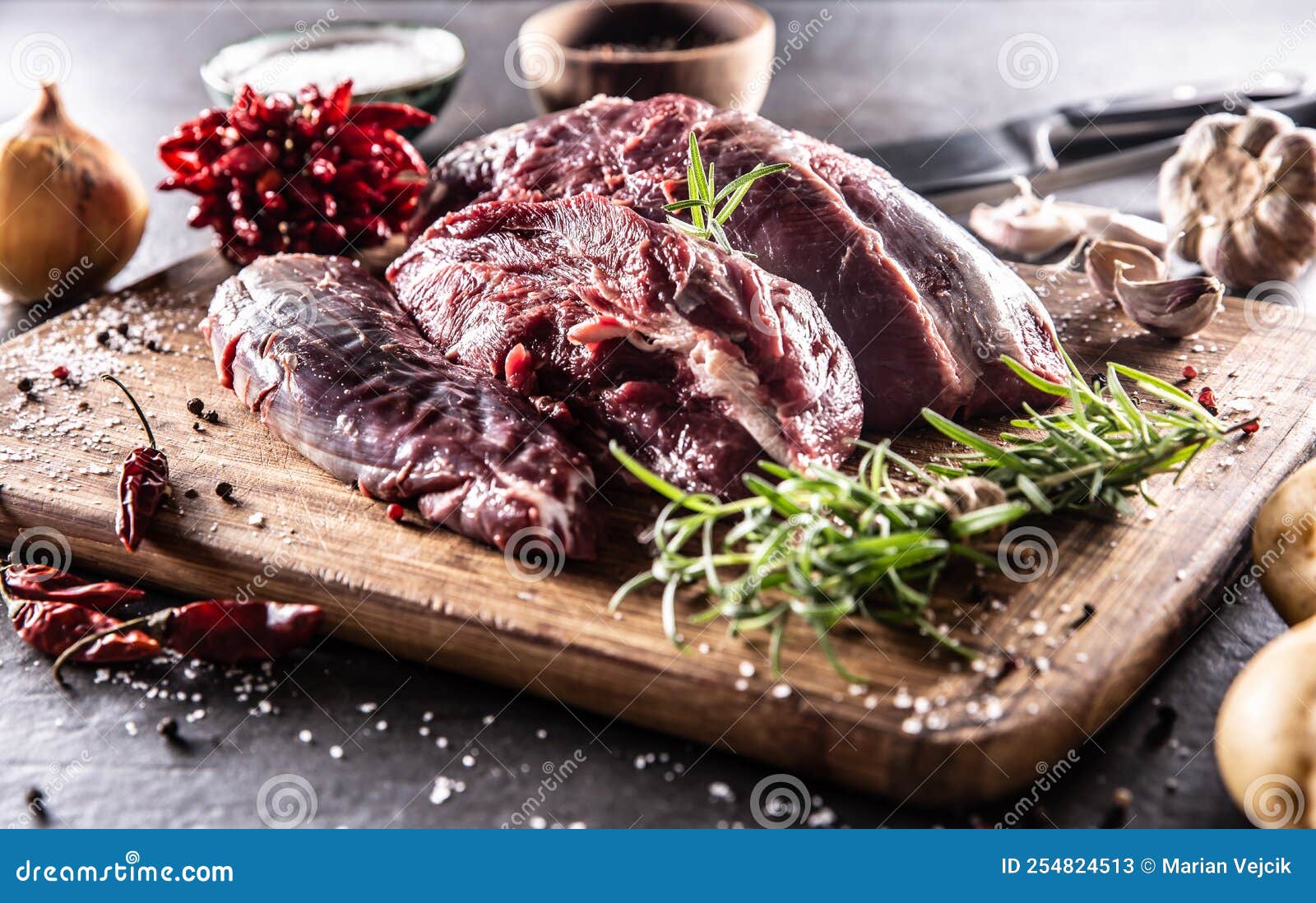 Beef Shank with Condiments in Its Raw Form before Cooking Stock Image ...