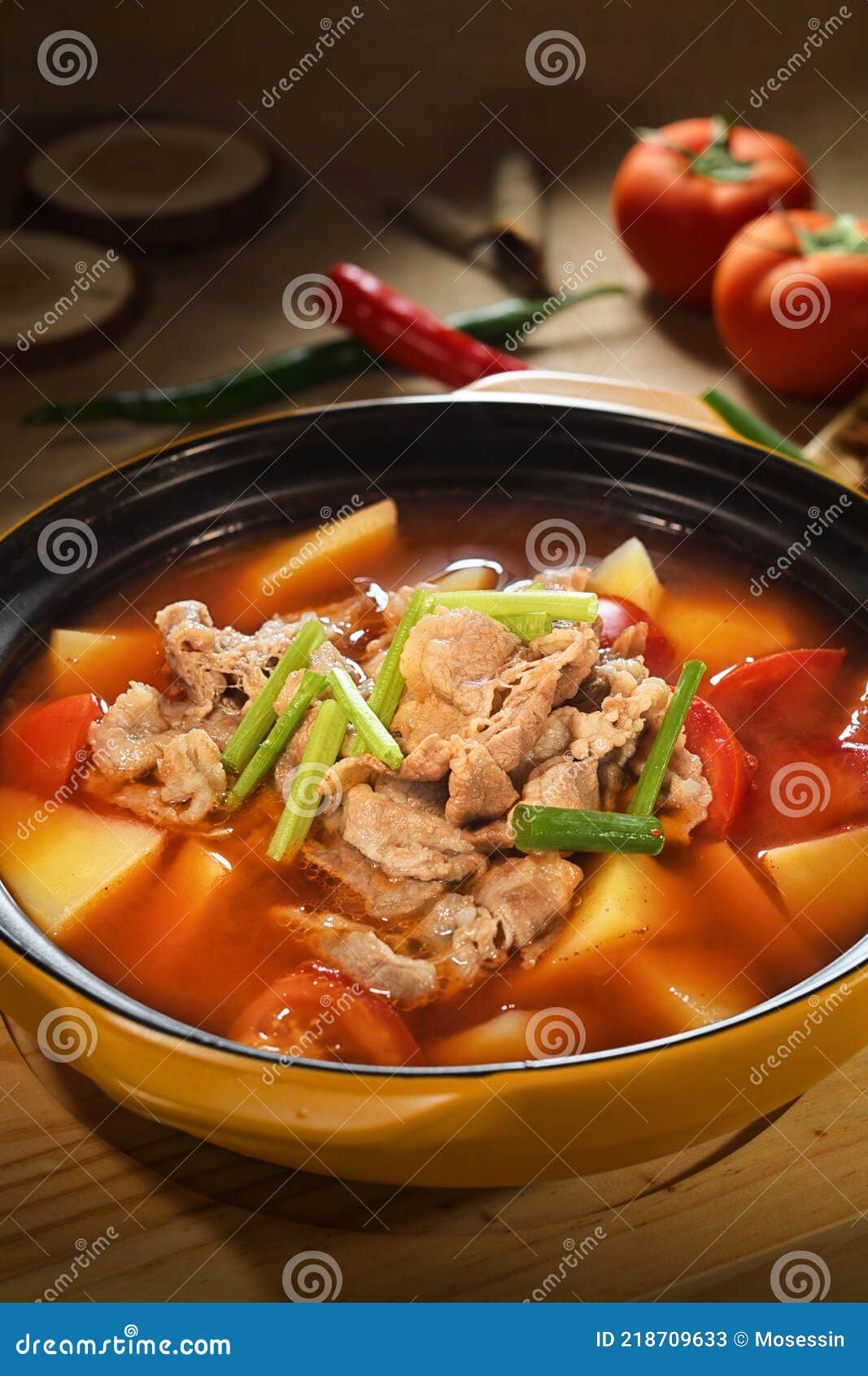 Beef Slice Potato Tomato Hot Pot Stock Image - Image of micro, brisket ...