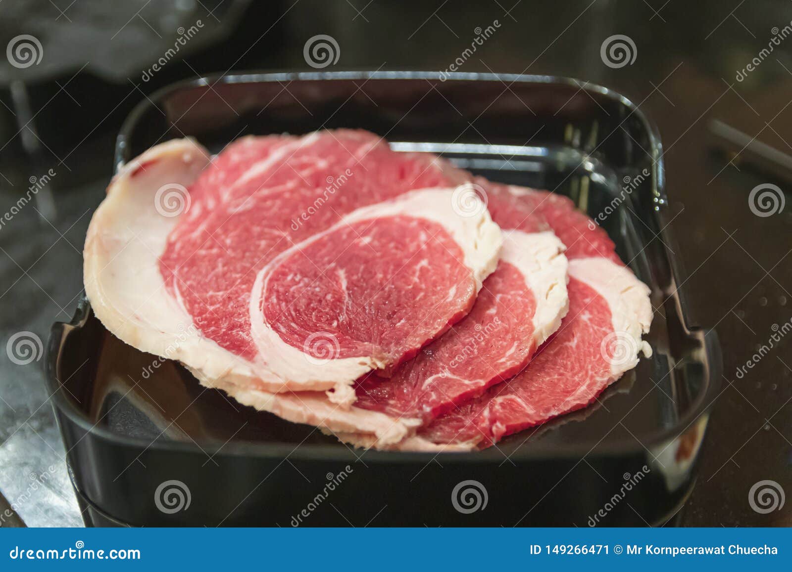 Beef Slides Served in a Grill Tray Stock Image - Image of grilled ...