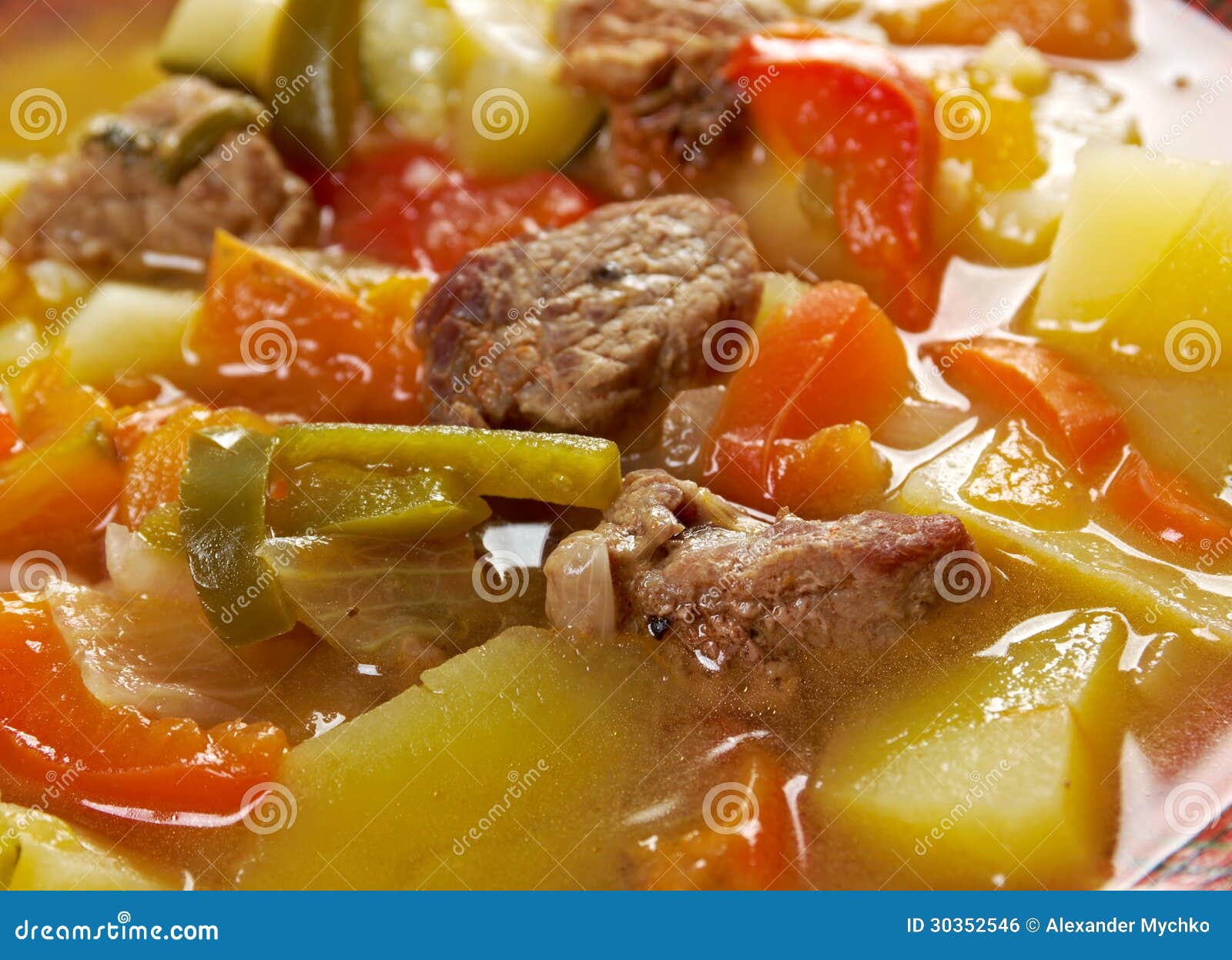 Beef soup Lecho stock photo. Image of soup, studio, shot - 30352546
