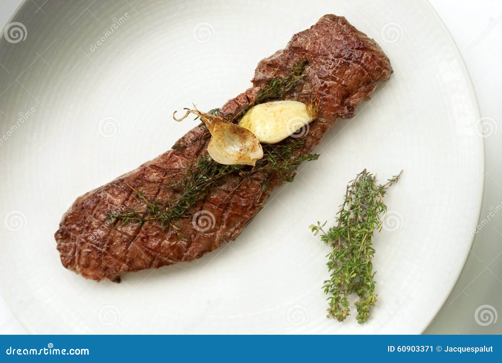 Beef stak on a plate stock image. Image of fillet, piece - 60903371