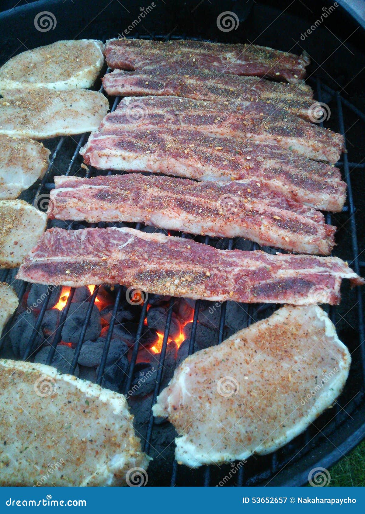 Beef stake stock image. Image of cook, grill, backyard - 53652657