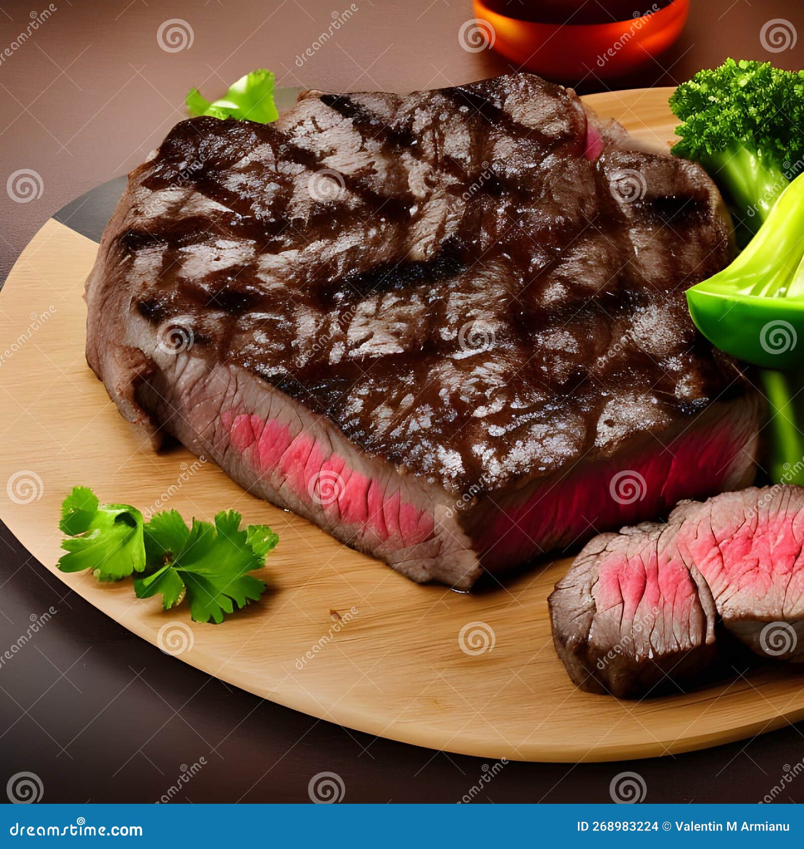 Beef stake with vegetables stock illustration. Illustration of protein ...