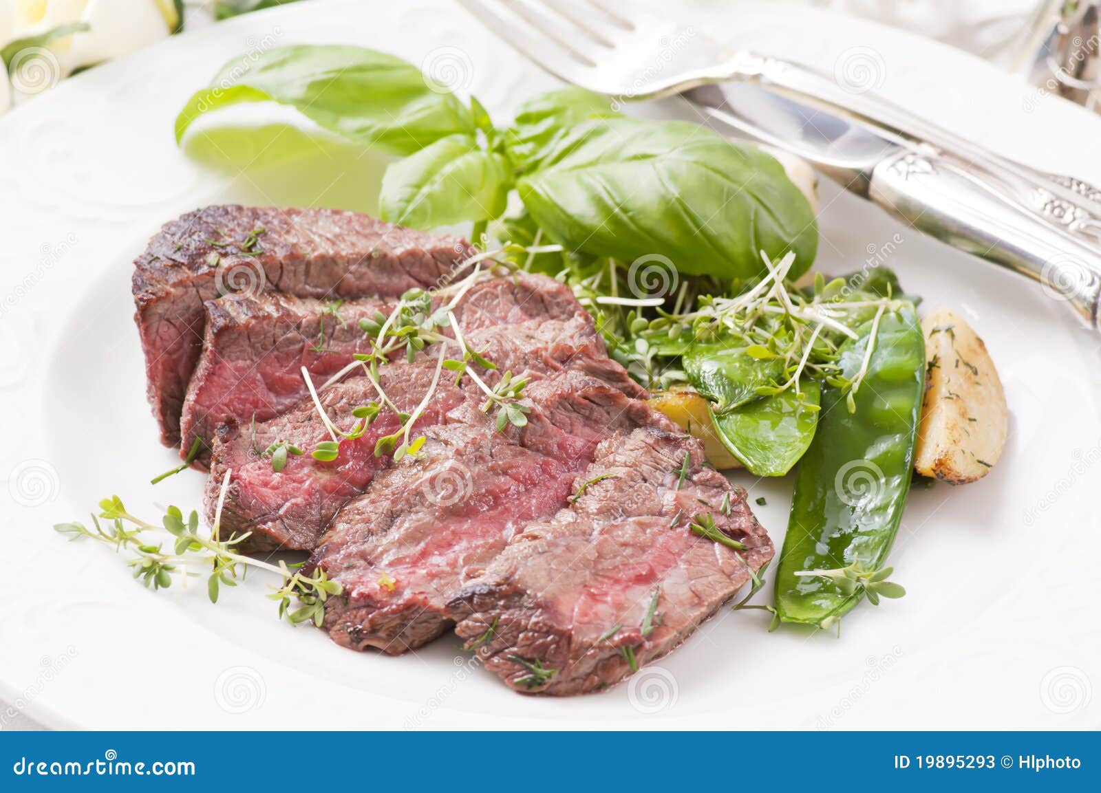 Beef steak stock image. Image of fresh, brown, green - 19895293