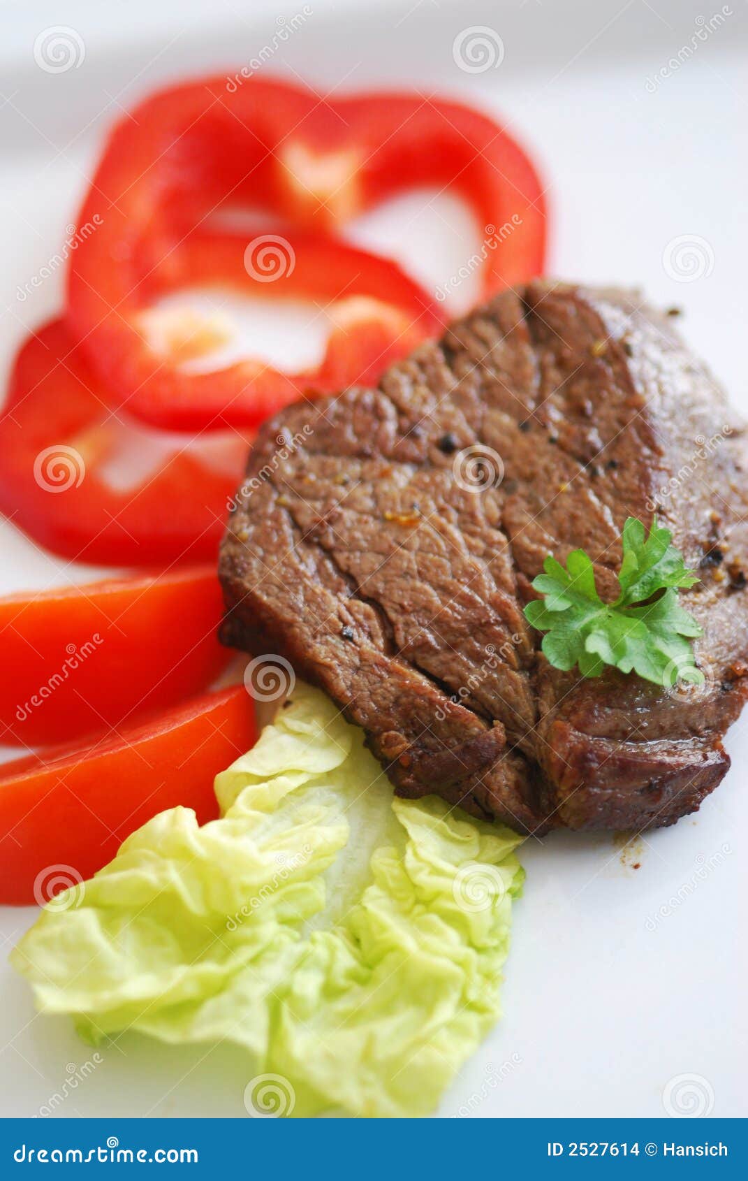 Beef steak stock photo. Image of cooking, plate, tomatoes - 2527614