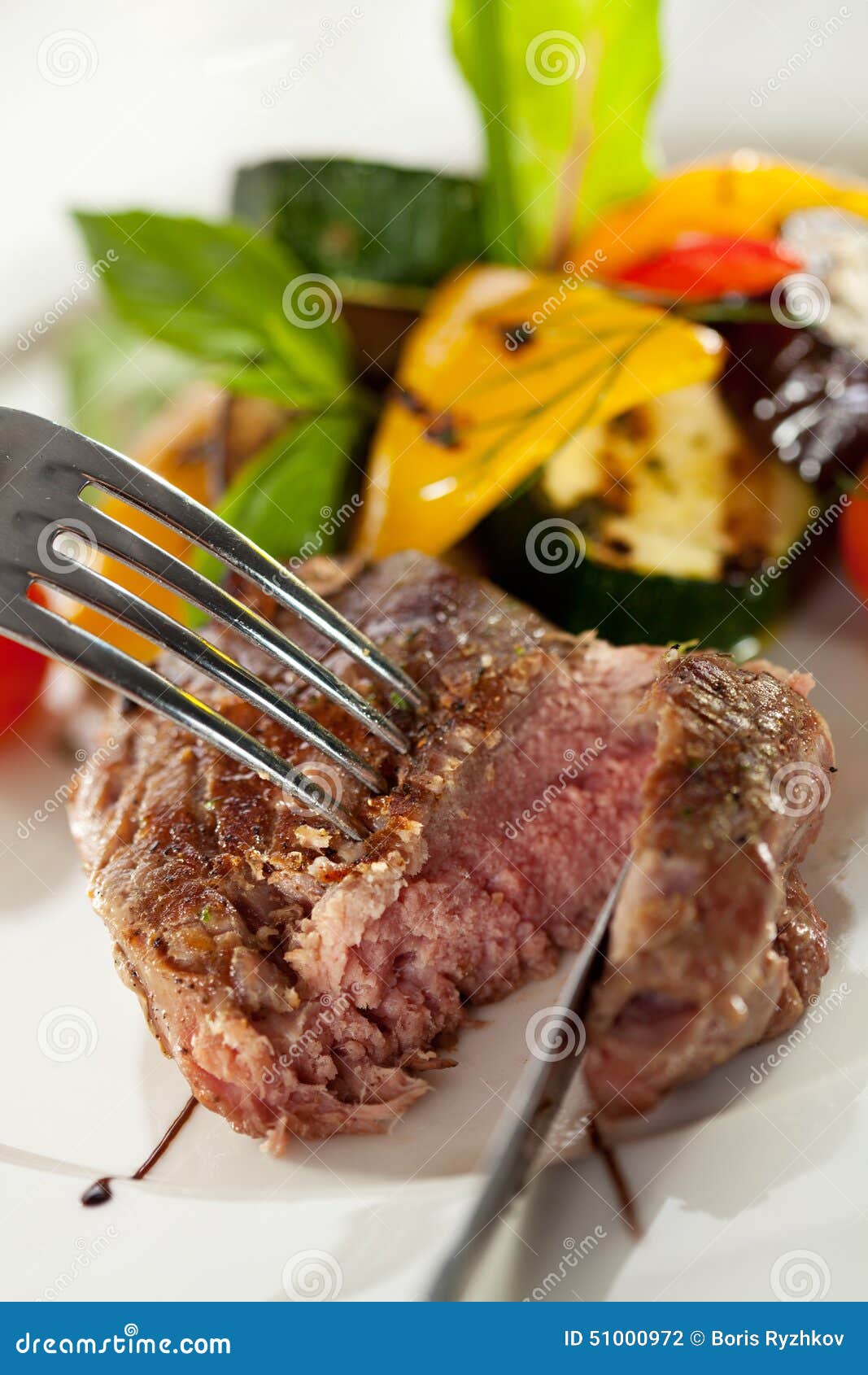Beef Steak stock photo. Image of green, lunch, dish, delicious - 51000972